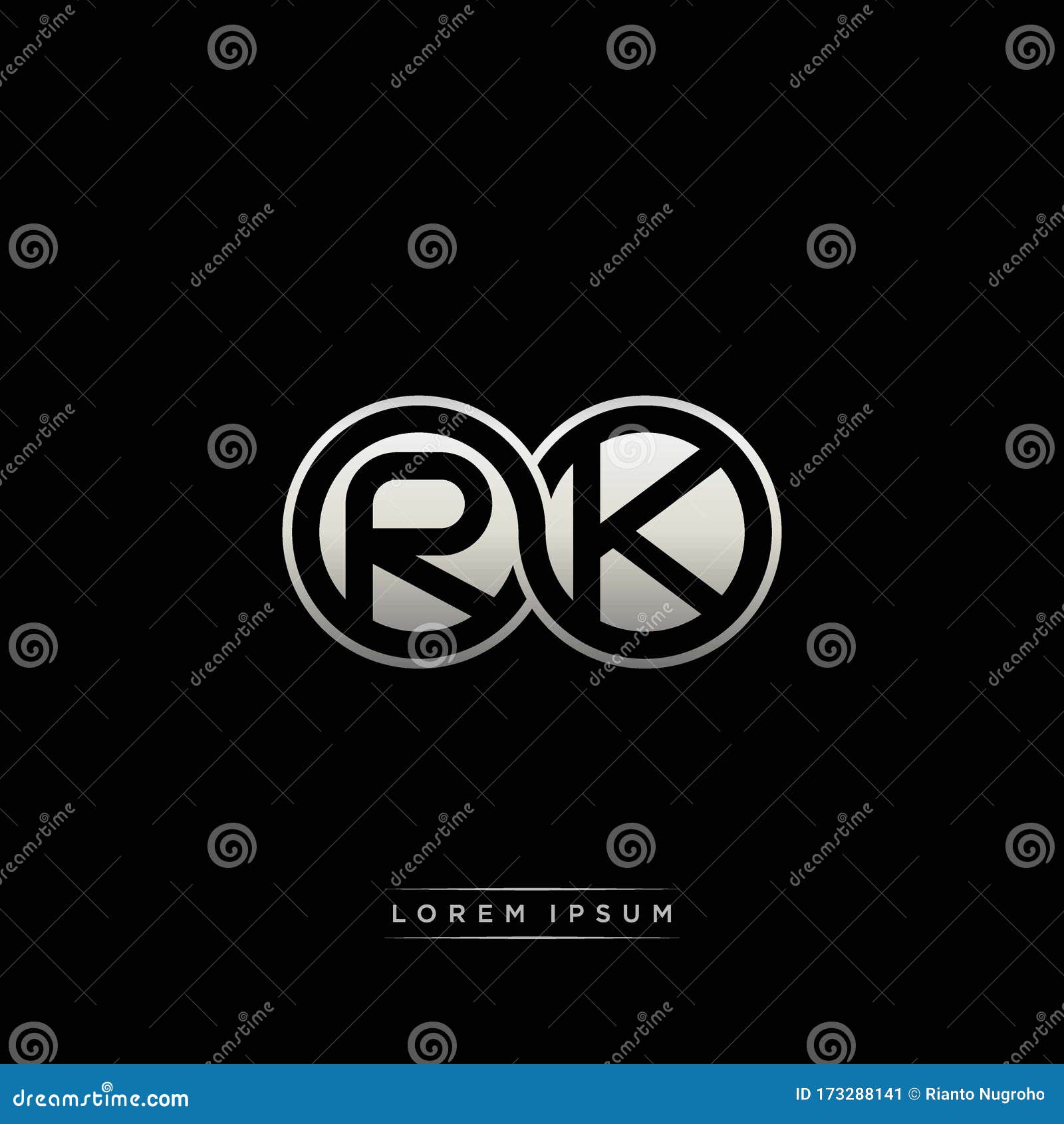 RK Initial Letter Linked Circle Capital Monogram Logo Modern Template ...