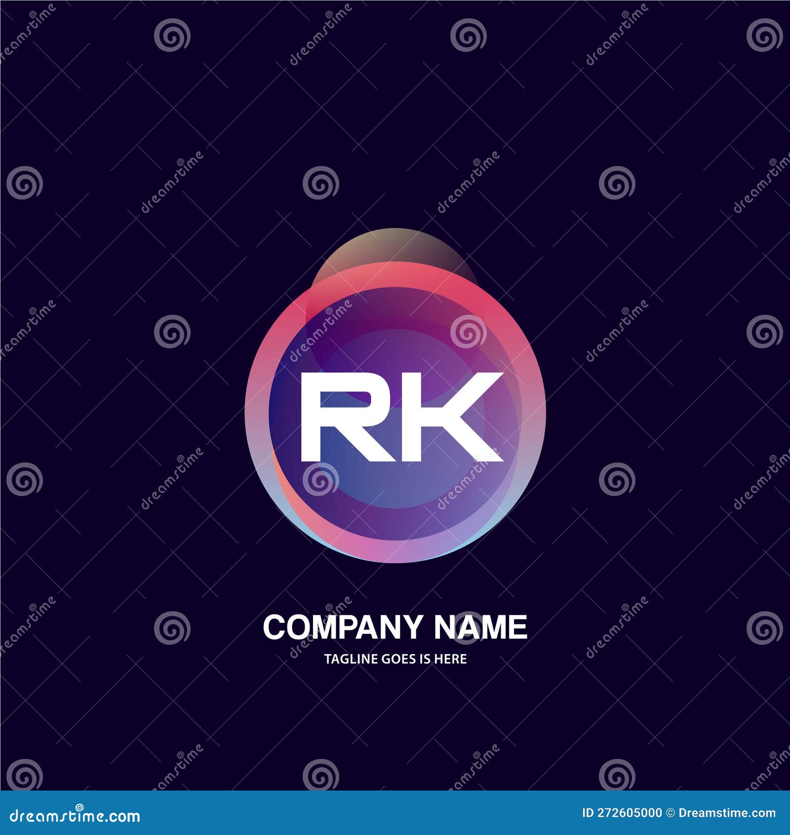 RK Initial Logo with Colorful Circle Template Vector Stock Vector ...