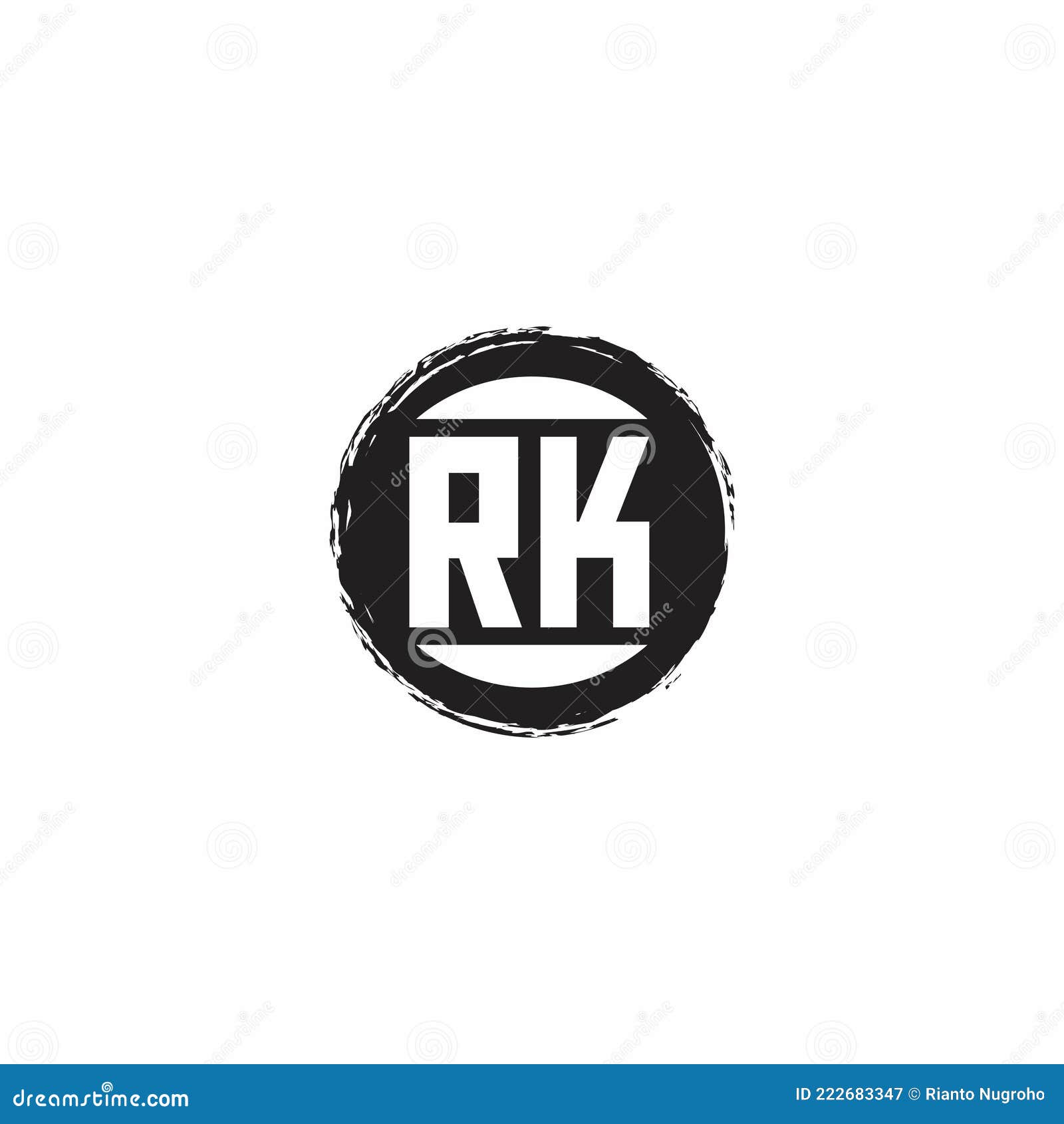 RK Logo Initial Letter Monogram with Abstrac Circle Shape Design ...