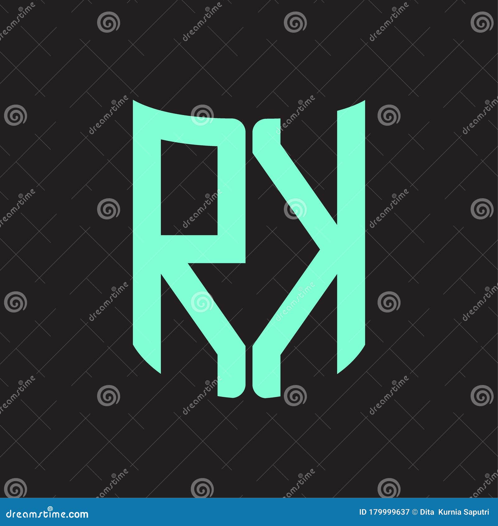 RK Logo Monogram with Ribbon Style Design Template Stock Vector ...
