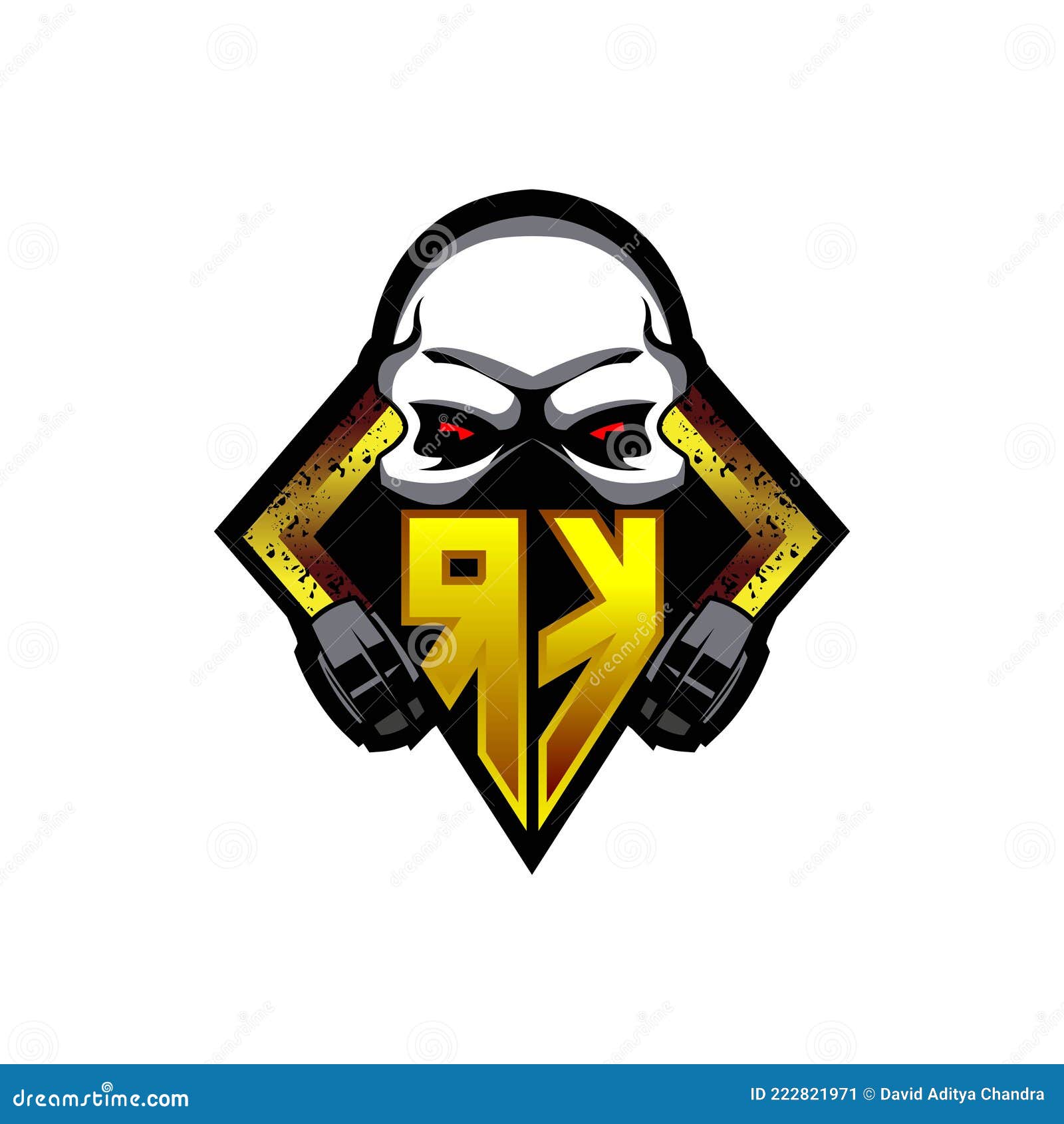 RK Logo Monogram with Skull Shape Designs Template Stock Vector ...