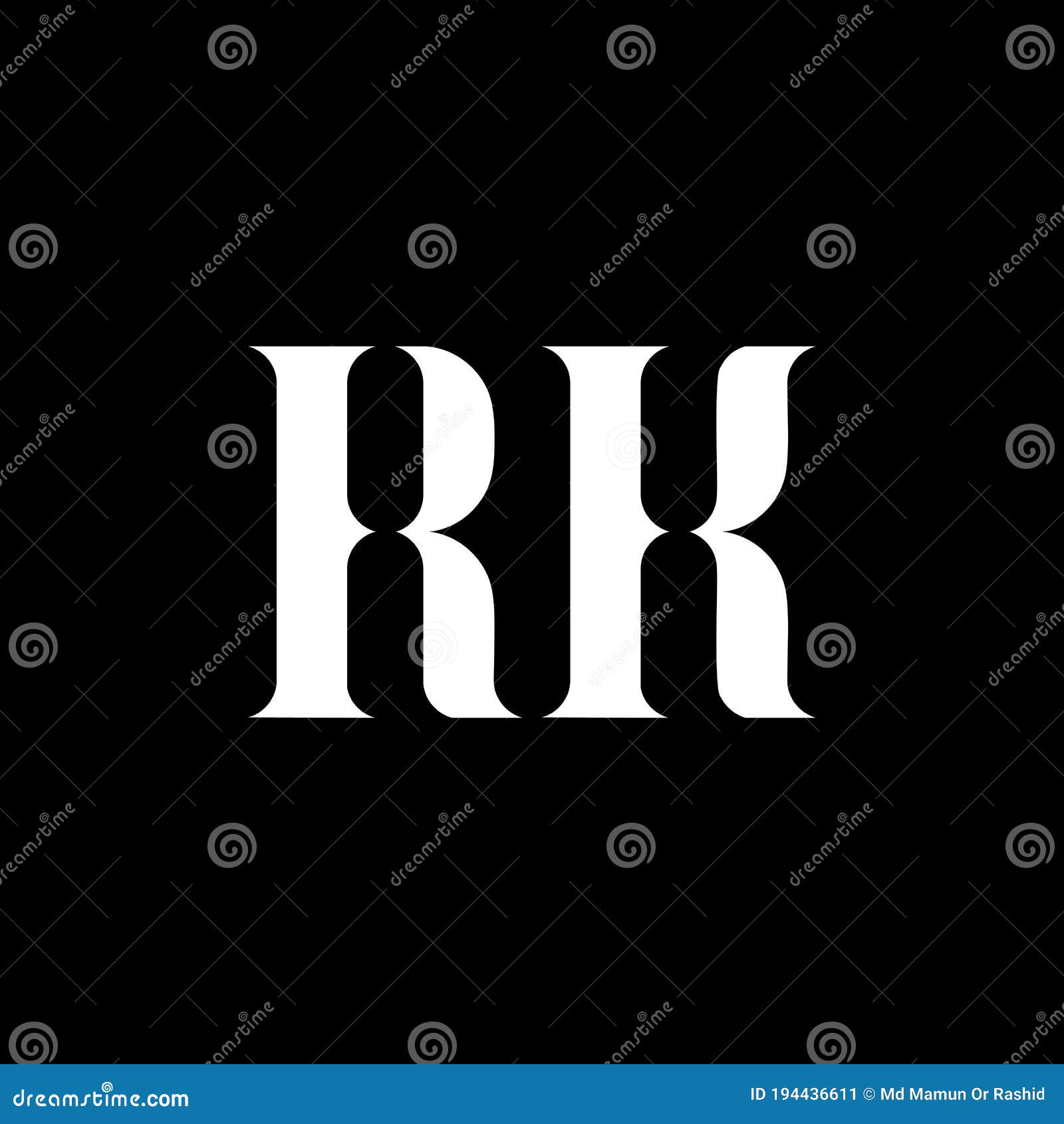 RK R K Letter Logo Design. Initial Letter RK Uppercase Monogram Logo ...