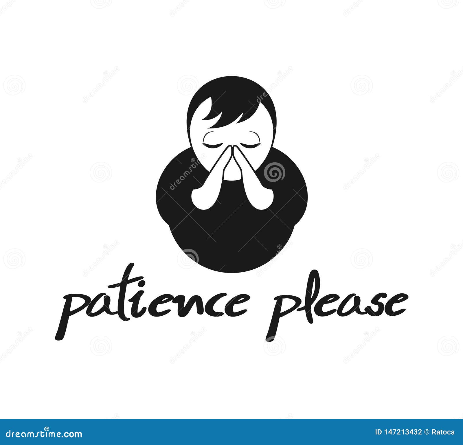 Patience please message stock vector. Illustration of patience - 147213432