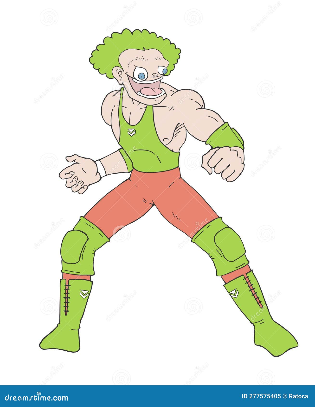 Clown fighter draw stock vector. Illustration of athletic - 277575405