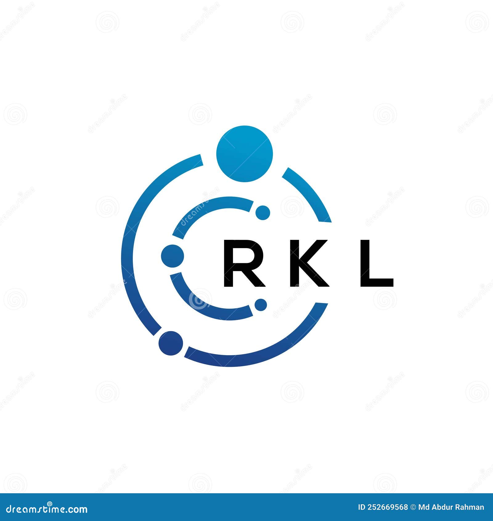 RKL Letter Technology Logo Design on White Background. RKL Creative ...
