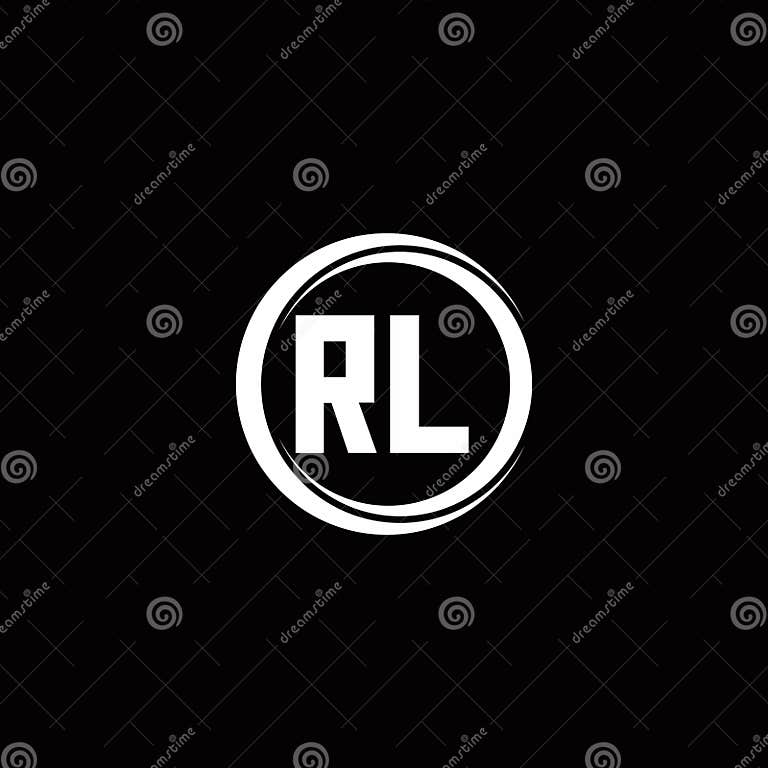RL Logo Initial Letter Monogram with Circle Slice Rounded Design ...