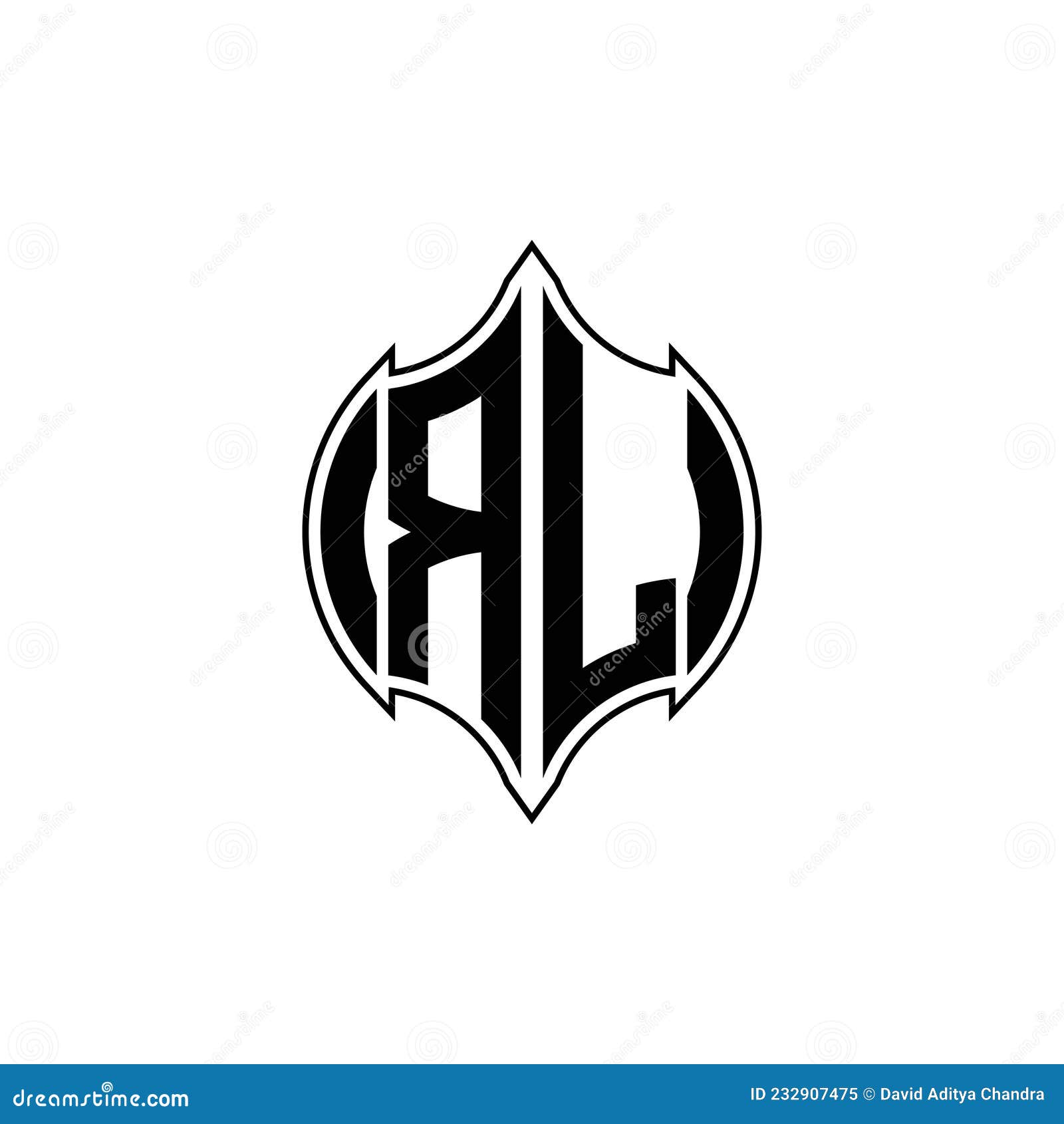 RL Logo Monogram Geometric Shield Shape Style Stock Vector ...