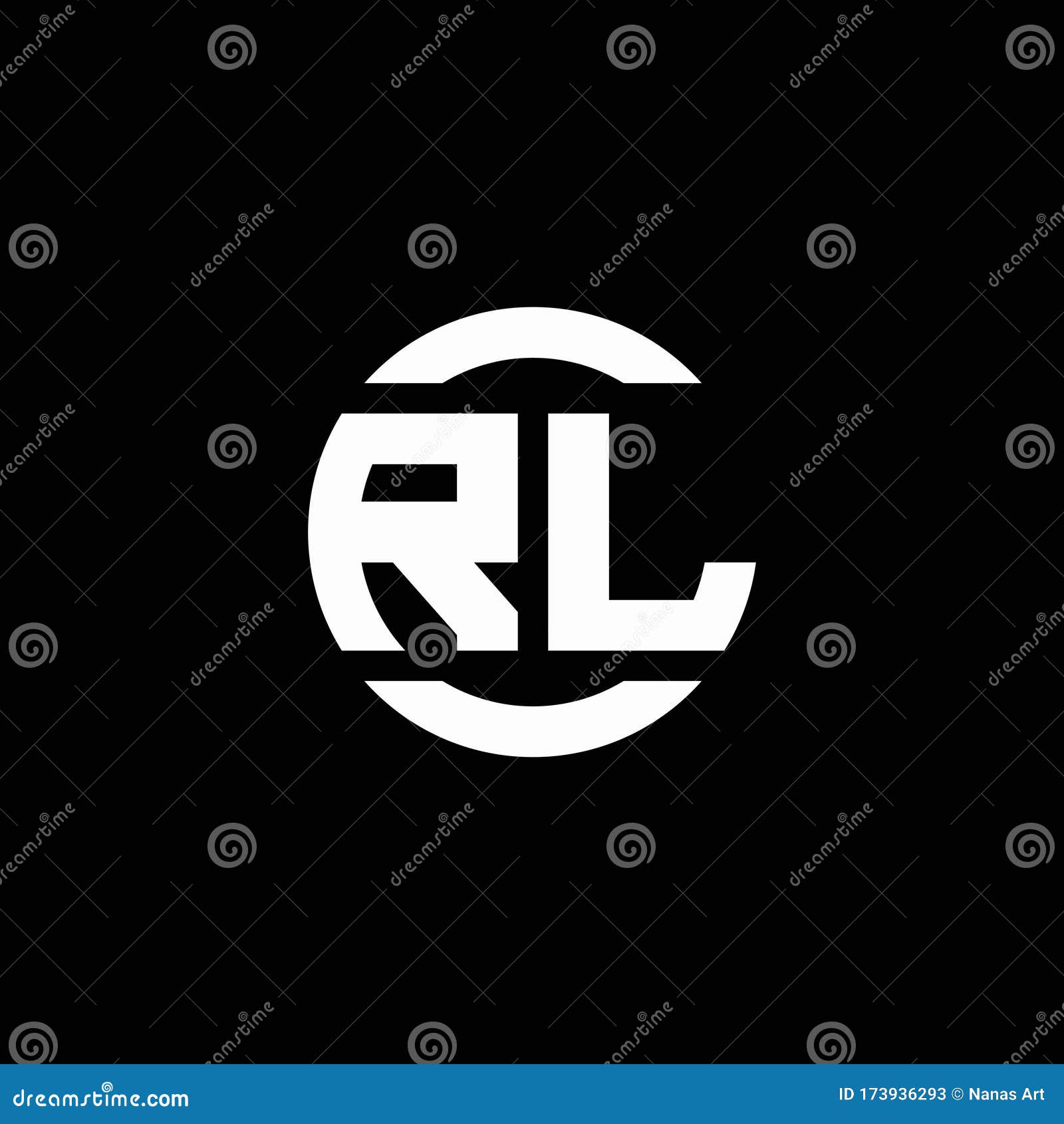 RL Logo Monogram Isolated on Circle Element Design Template Stock ...
