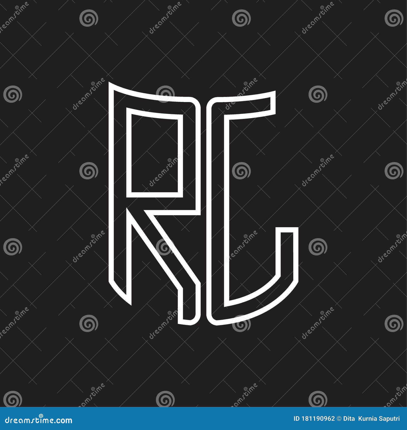RL Logo Monogram with Ribbon Style Outline Design Template Stock Vector ...