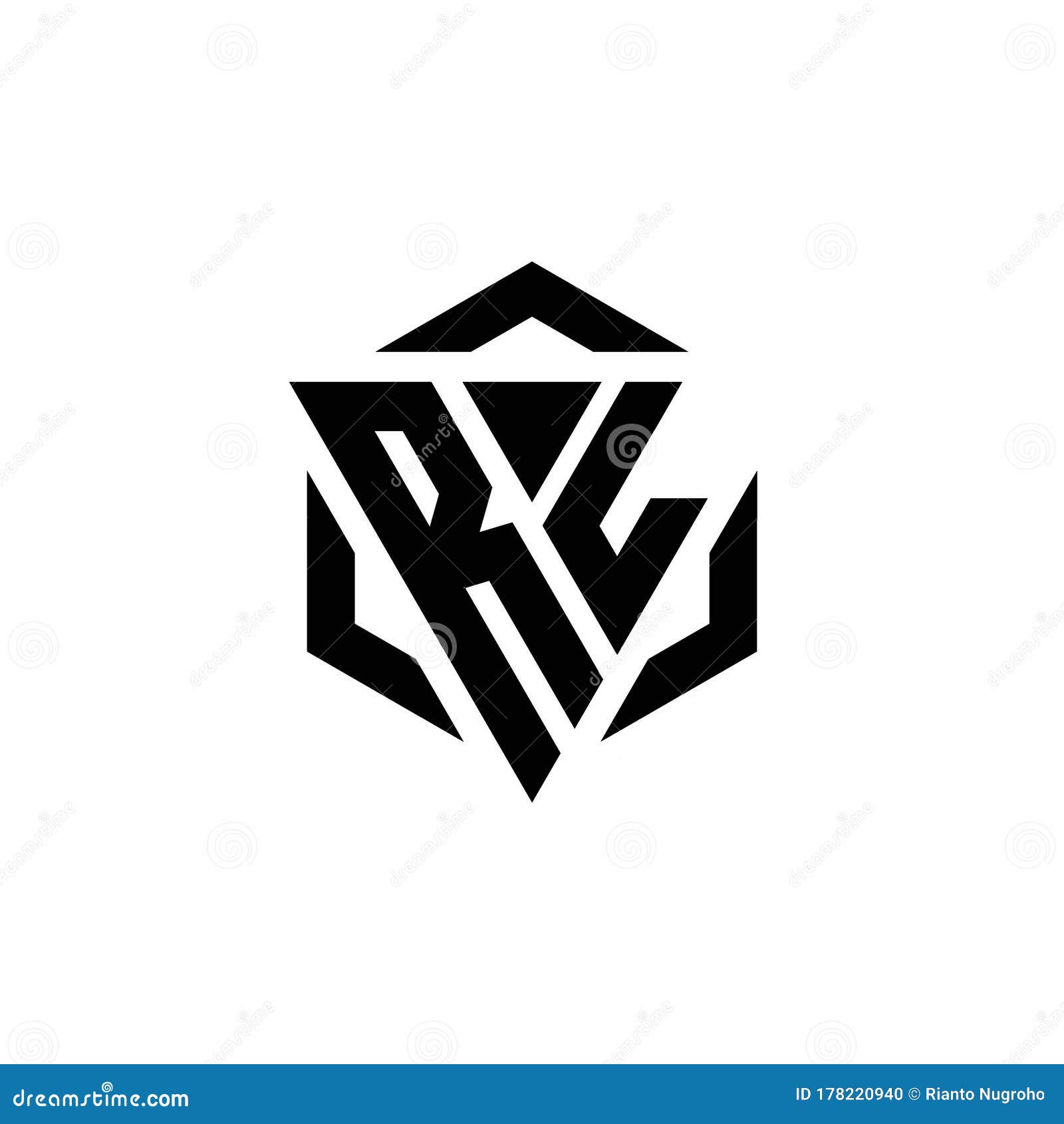 RL Logo Monogram With Triangle And Hexagon Modern Design Template Stock ...