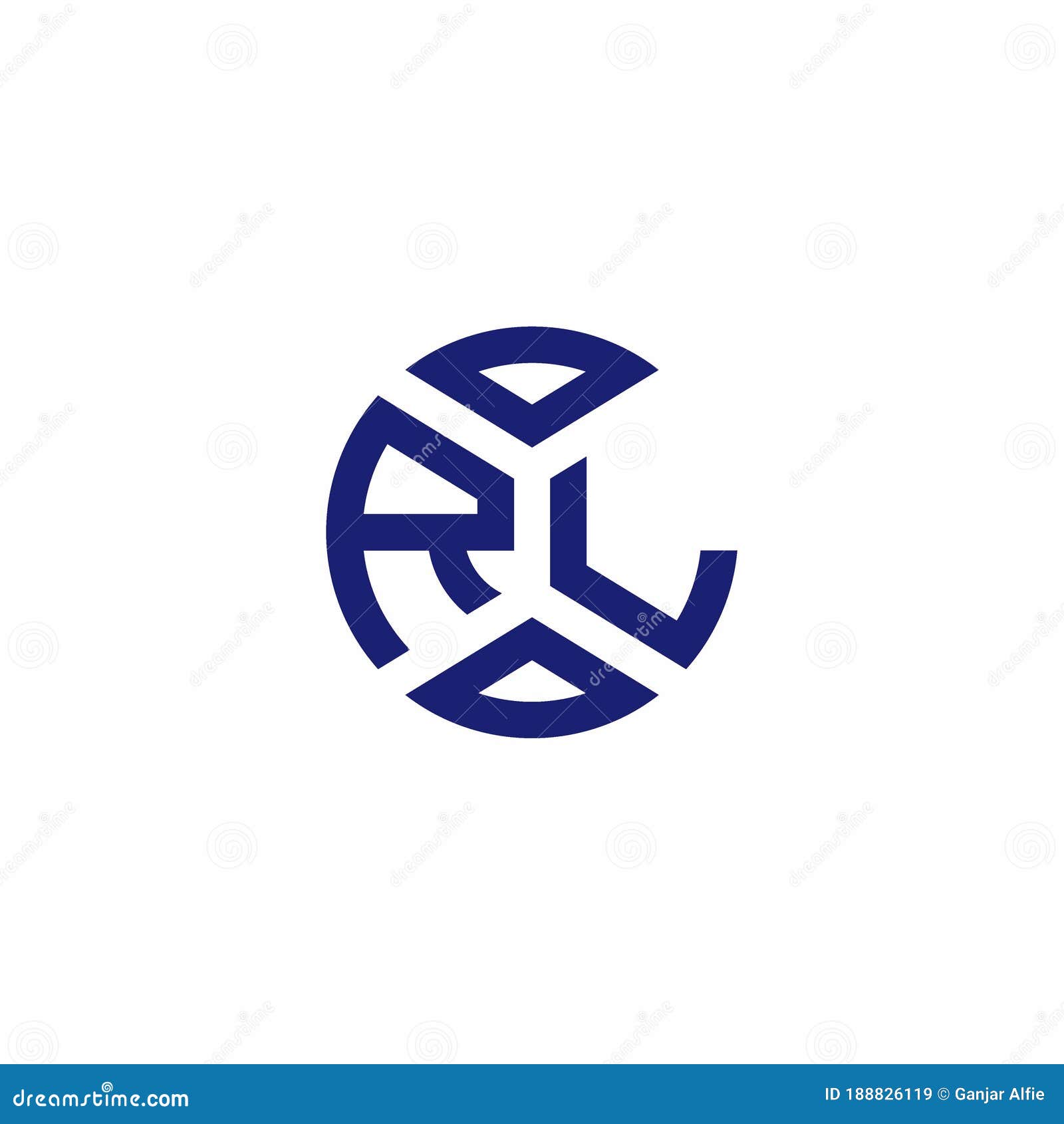 RL Monogram Logo with Abstract Shapes in Modern Style Stock Vector ...