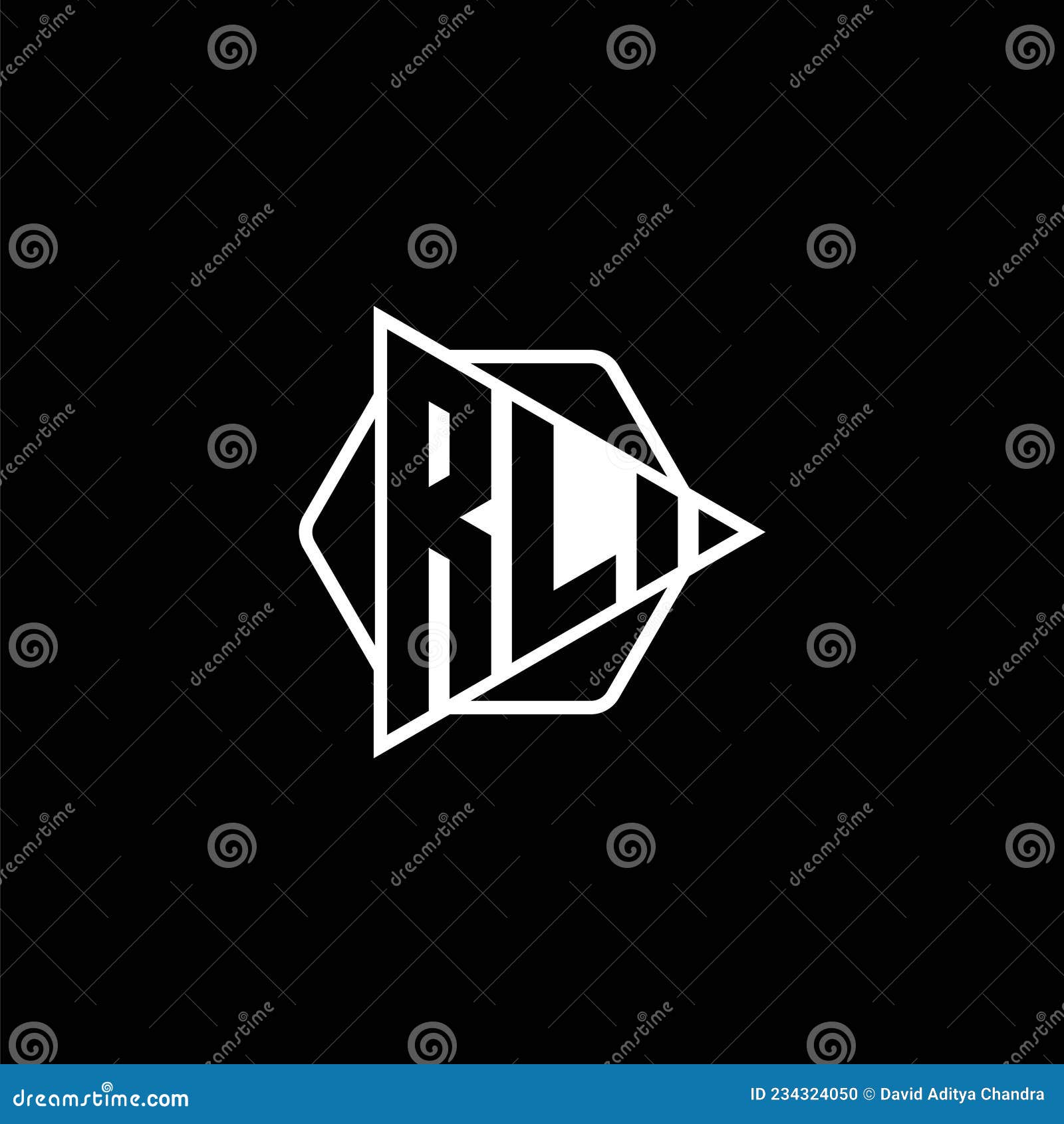 RL Logo Monogram Triangle Play Button Stock Vector - Illustration of ...