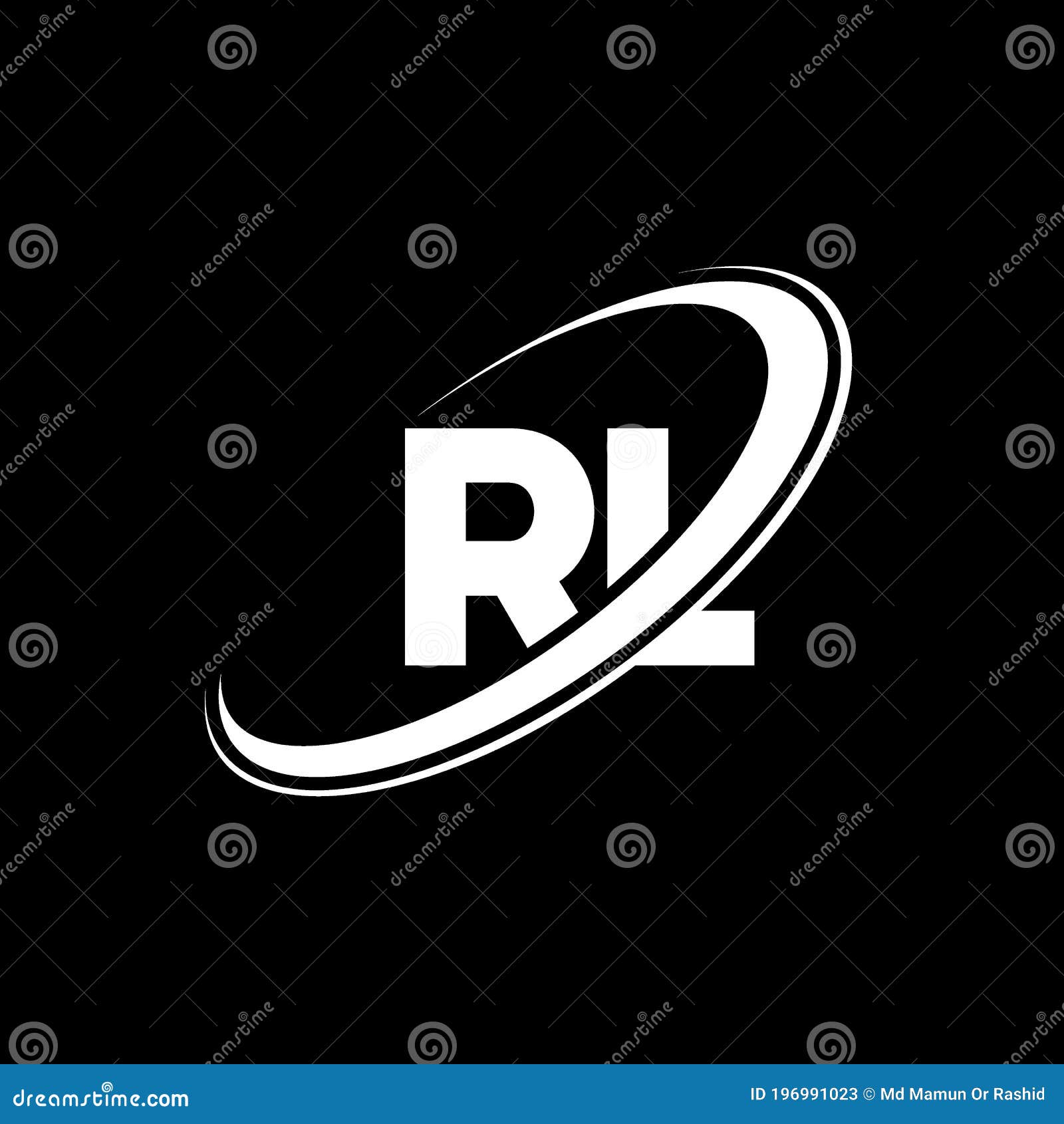 RL R L Letter Logo Design. Initial Letter RL Linked Circle Uppercase ...