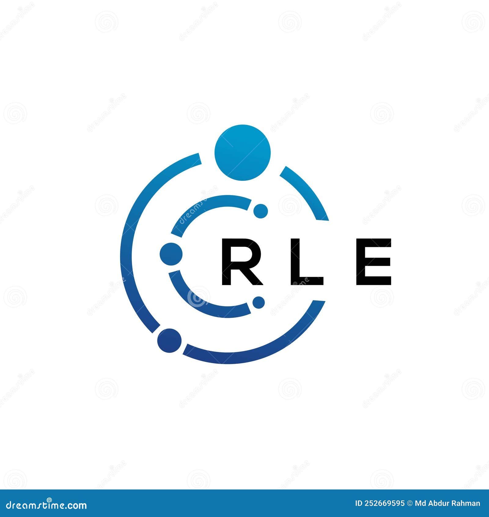RLE Letter Technology Logo Design on White Background. RLE Creative ...