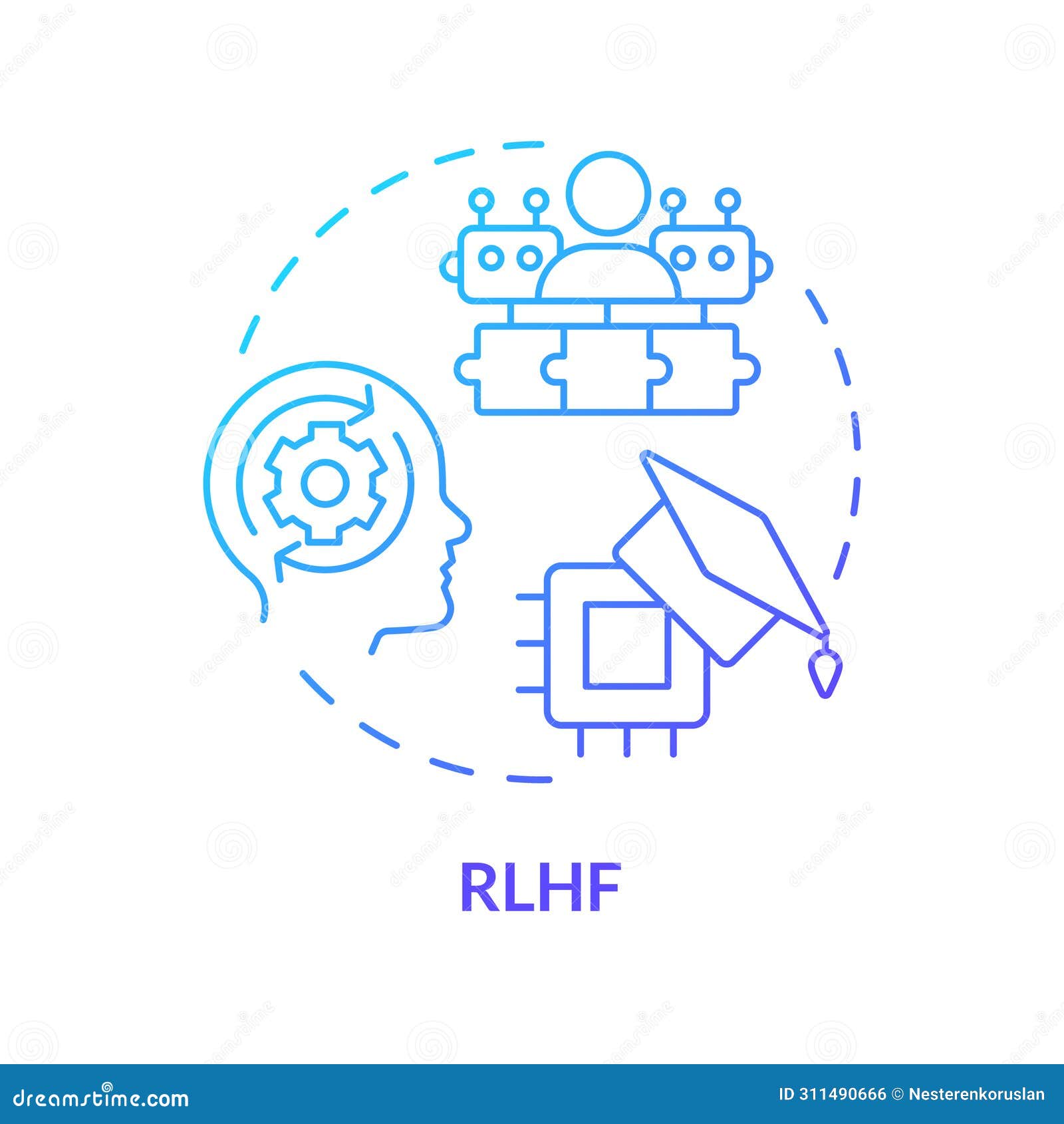 RLHF Blue Gradient Concept Icon Stock Illustration - Illustration of ...