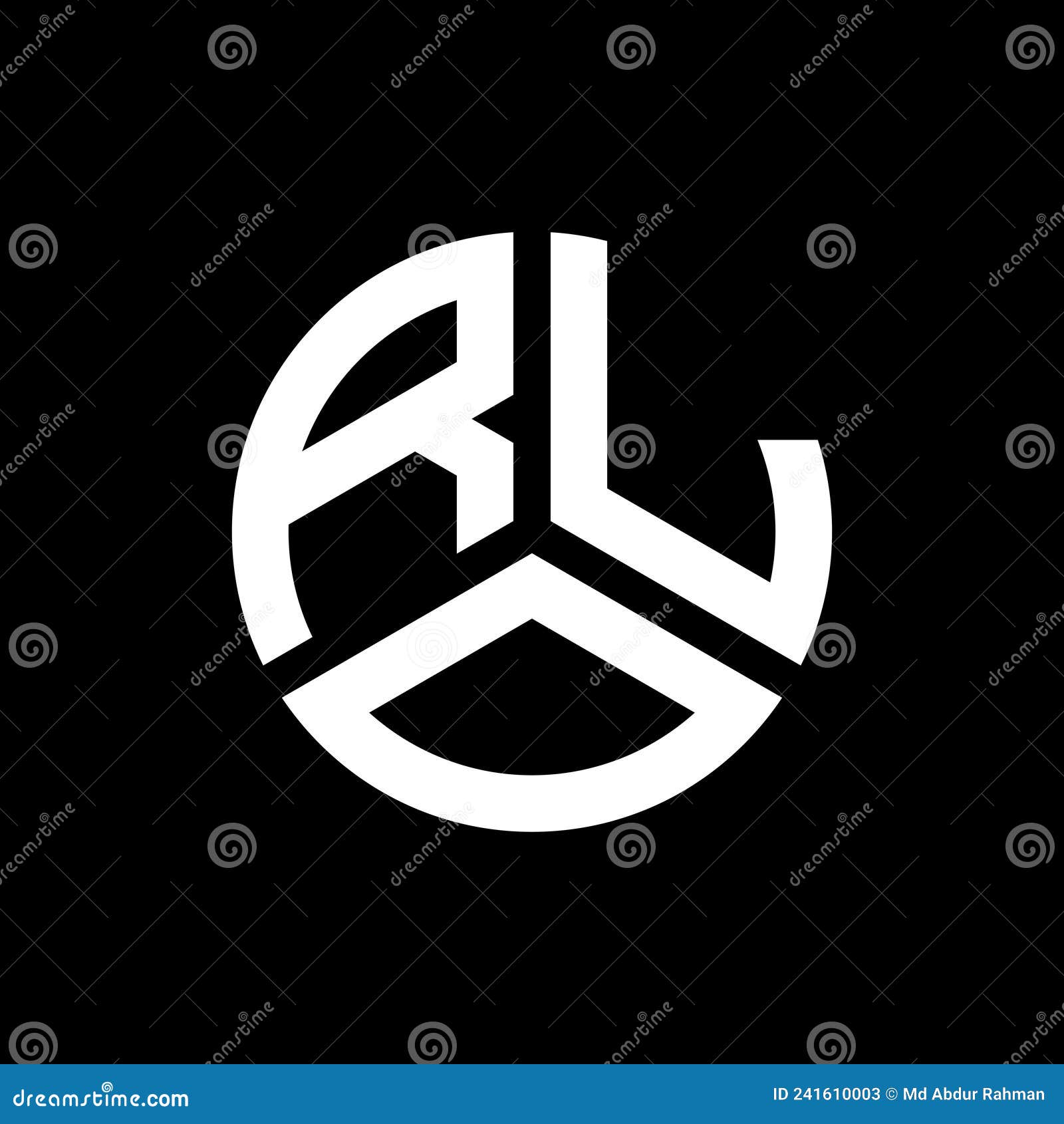 RLO Letter Logo Design on Black Background. RLO Creative Initials ...