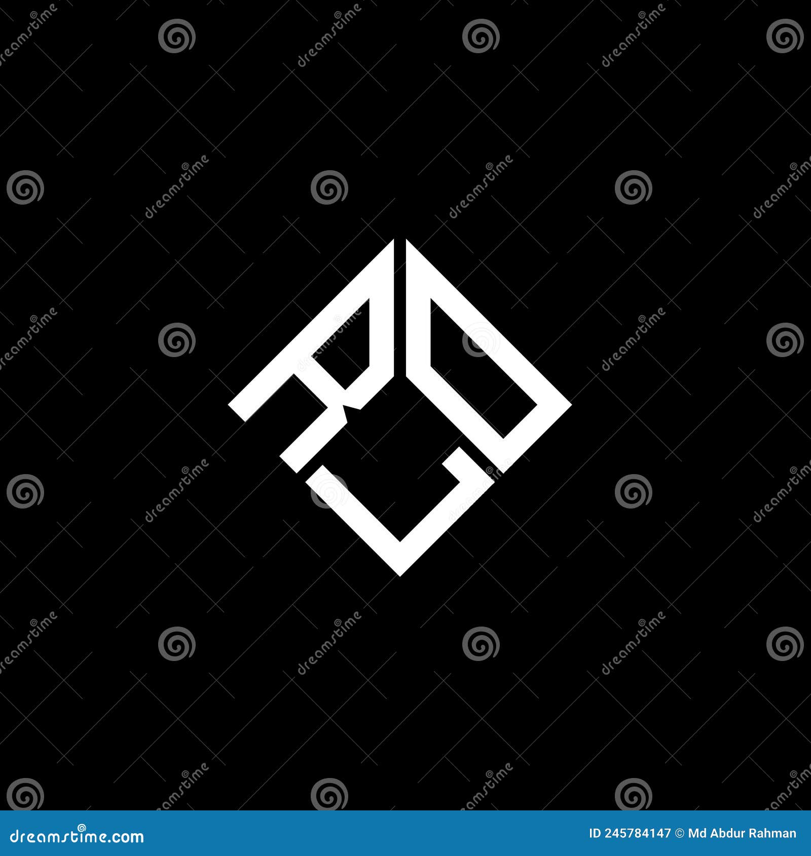 RLO Letter Logo Design on Black Background. RLO Creative Initials ...