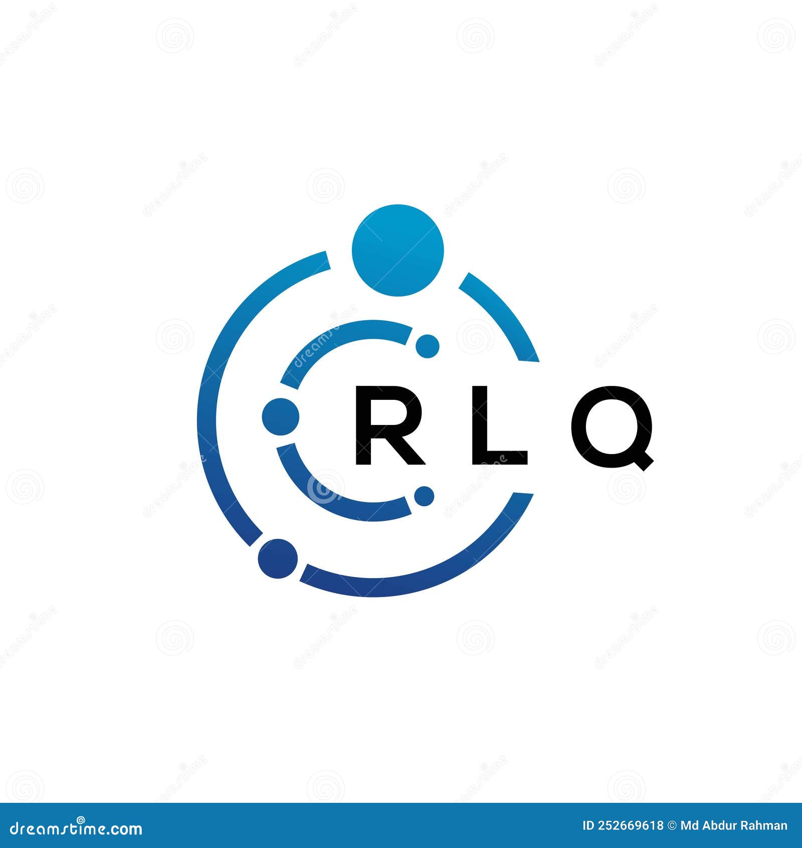 RLQ Letter Technology Logo Design on White Background. RLQ Creative ...