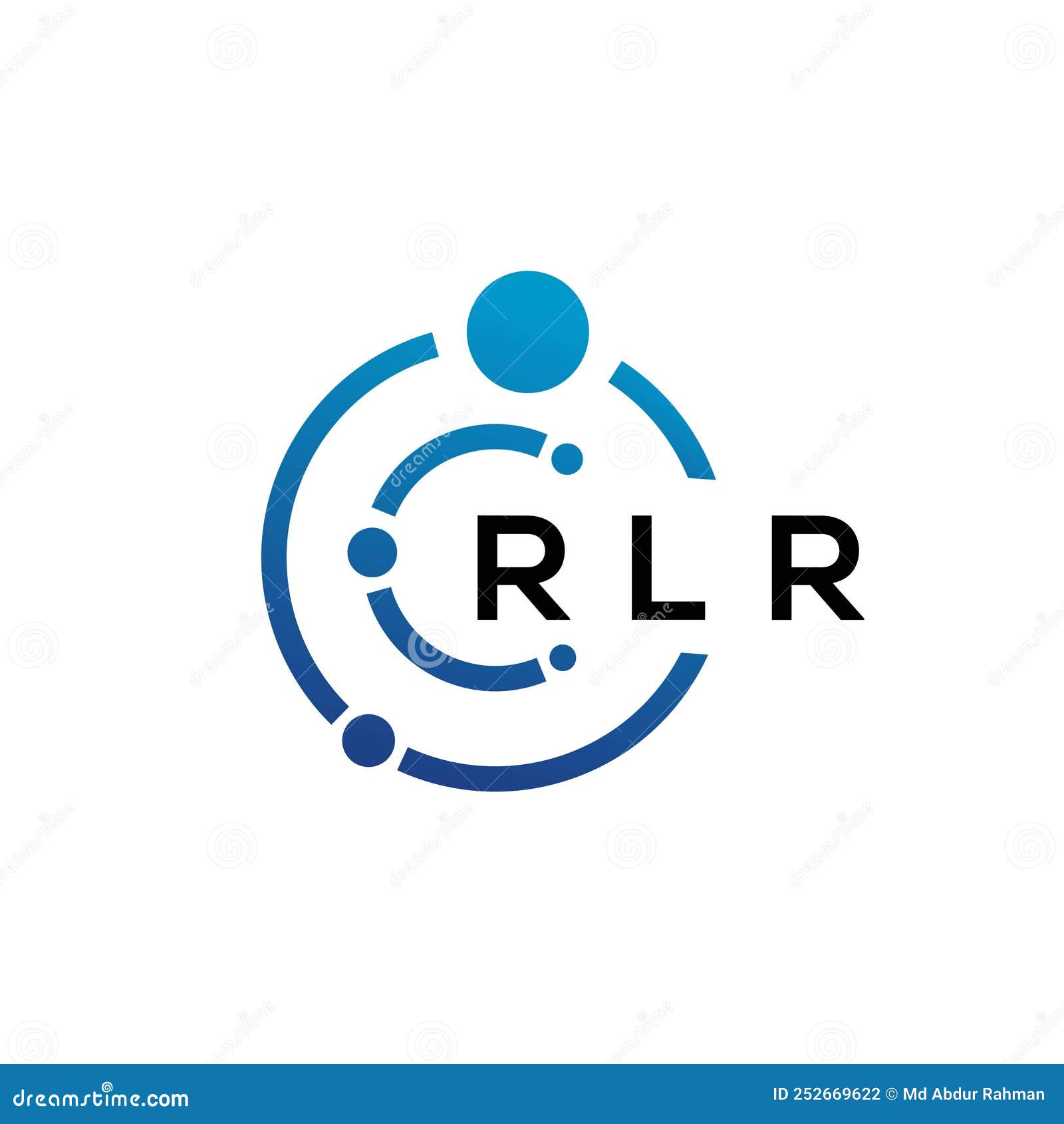 RLR Letter Technology Logo Design on White Background. RLR Creative ...