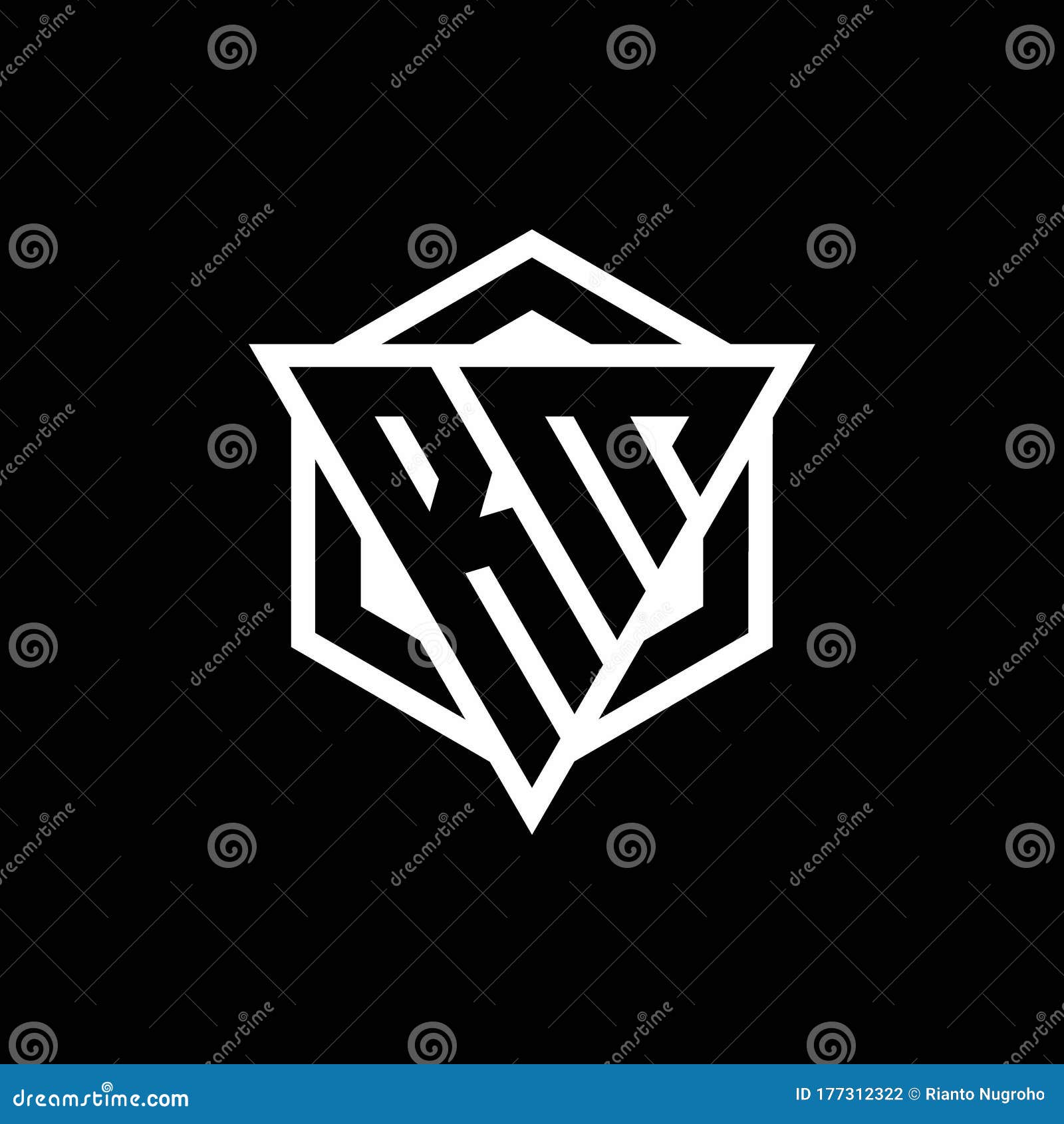 RM Logo Monogram with Triangle and Hexagon Shape Combination Stock ...