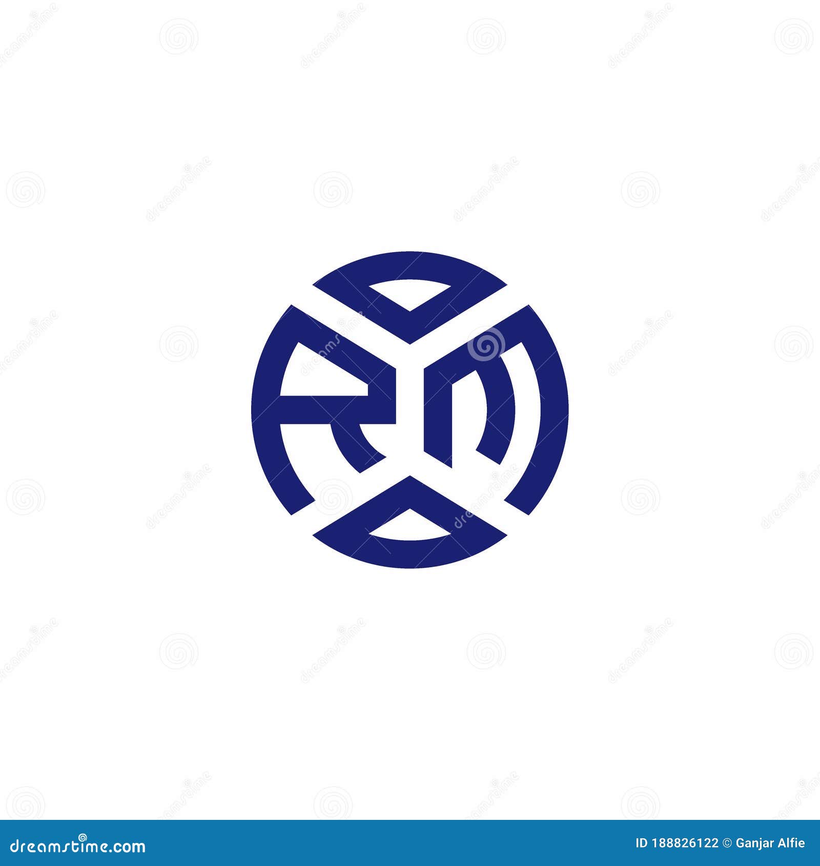 RM Monogram Logo with Abstract Shapes in Modern Style Stock Vector ...