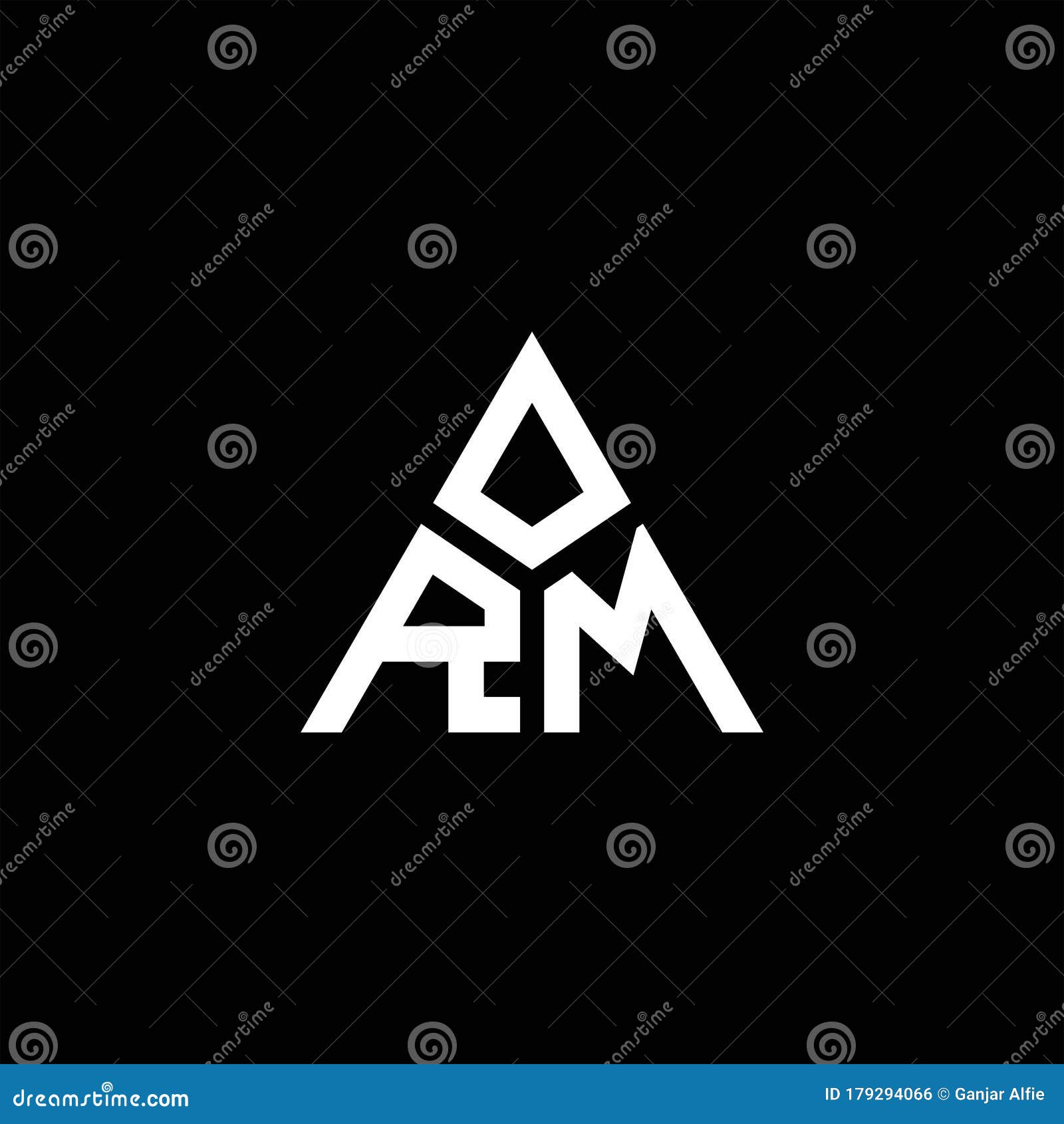 RM Monogram Logo with 3 Pieces Shape Isolated on Triangle Stock Vector ...