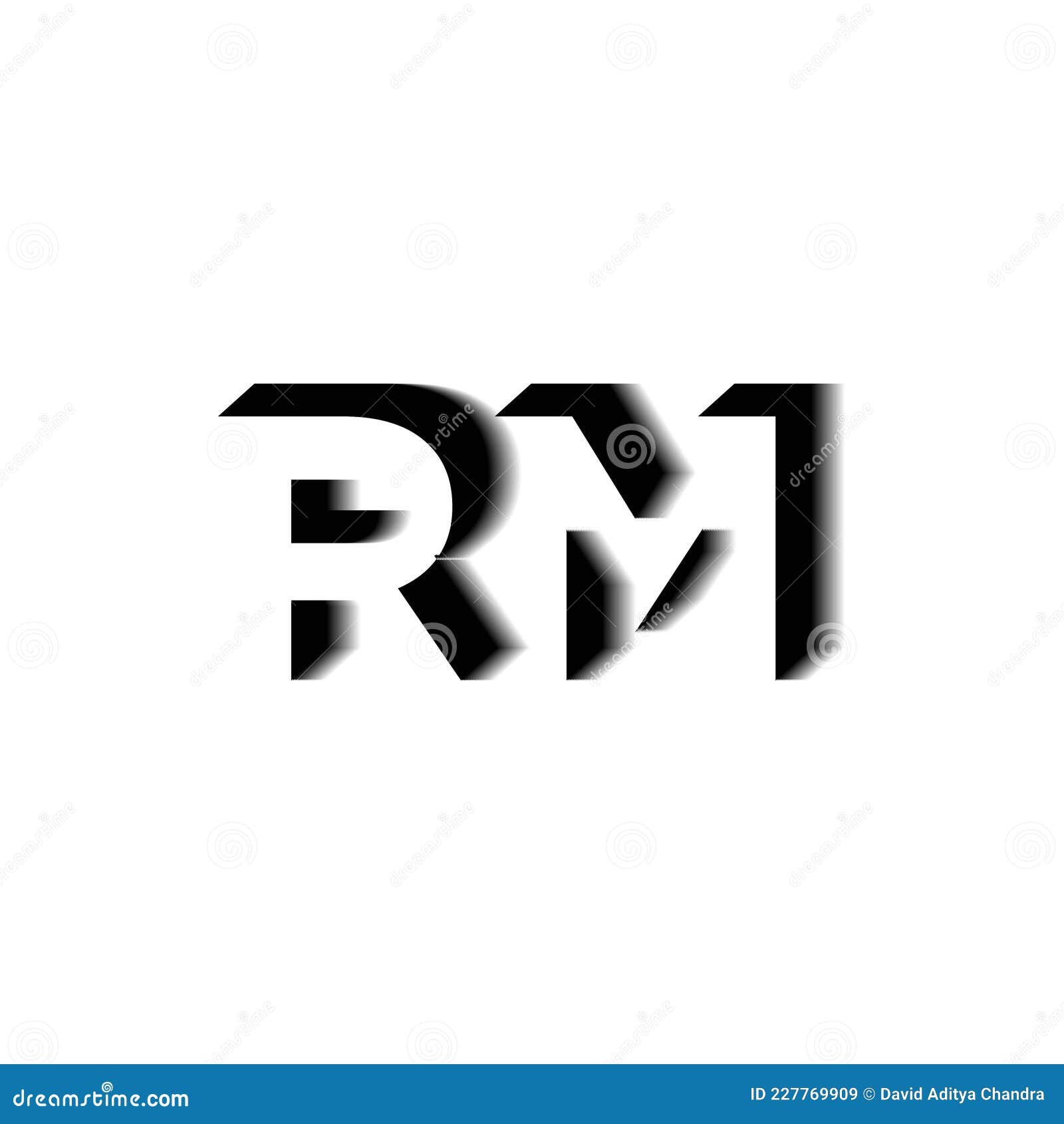 RM Monogram Shadow Shape Style Stock Vector - Illustration of alphabet ...
