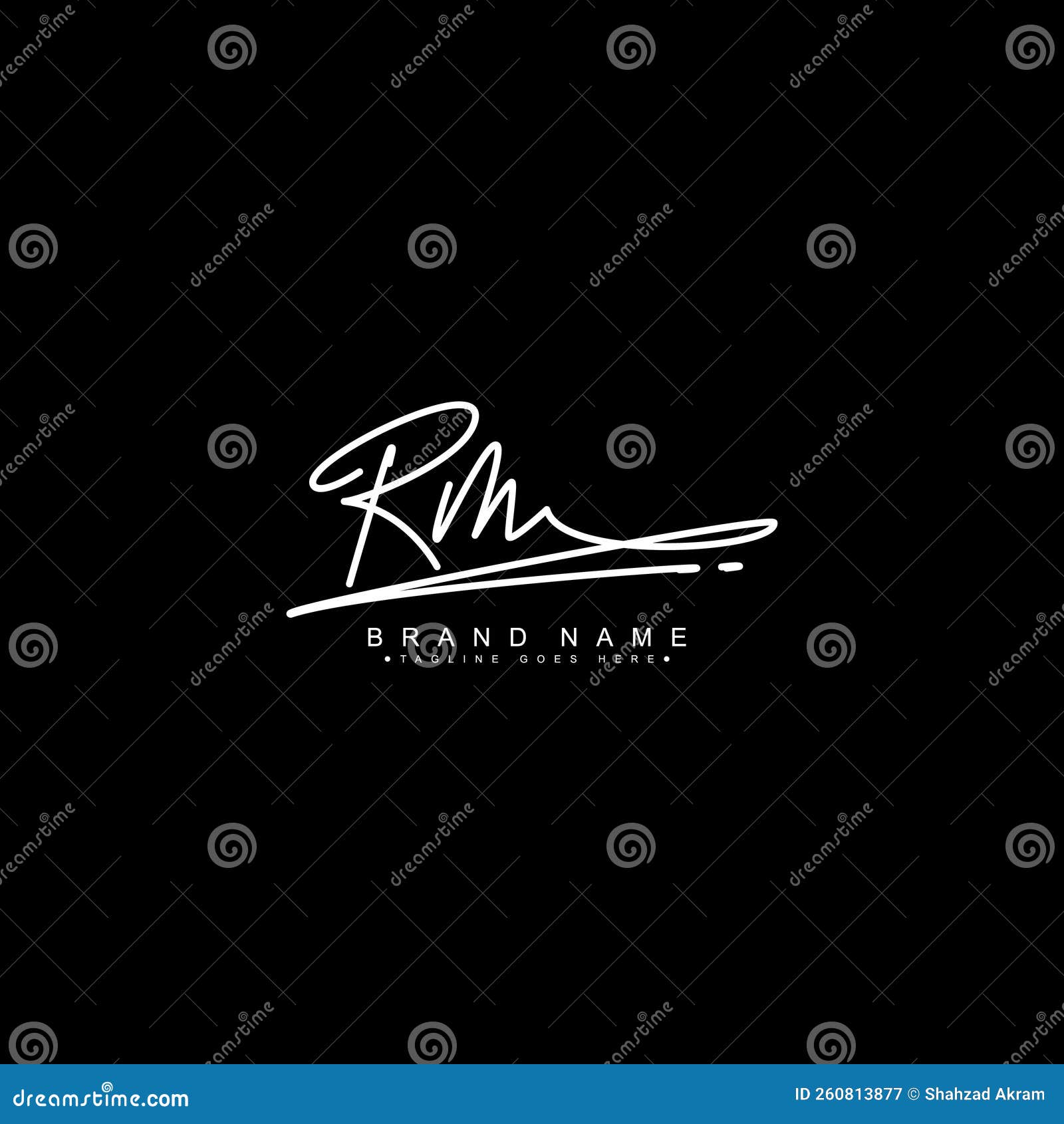 RM Signature Logo - Handwritten Vector Logo Template for RM Alphabet ...