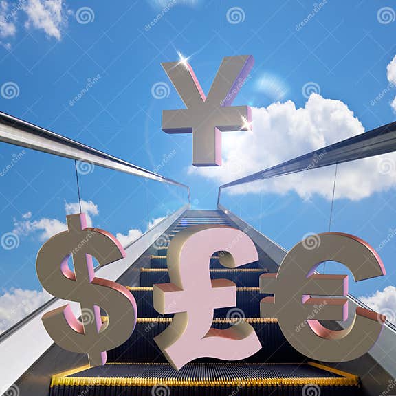 The RMB exchange rate stock illustration. Illustration of fortune ...