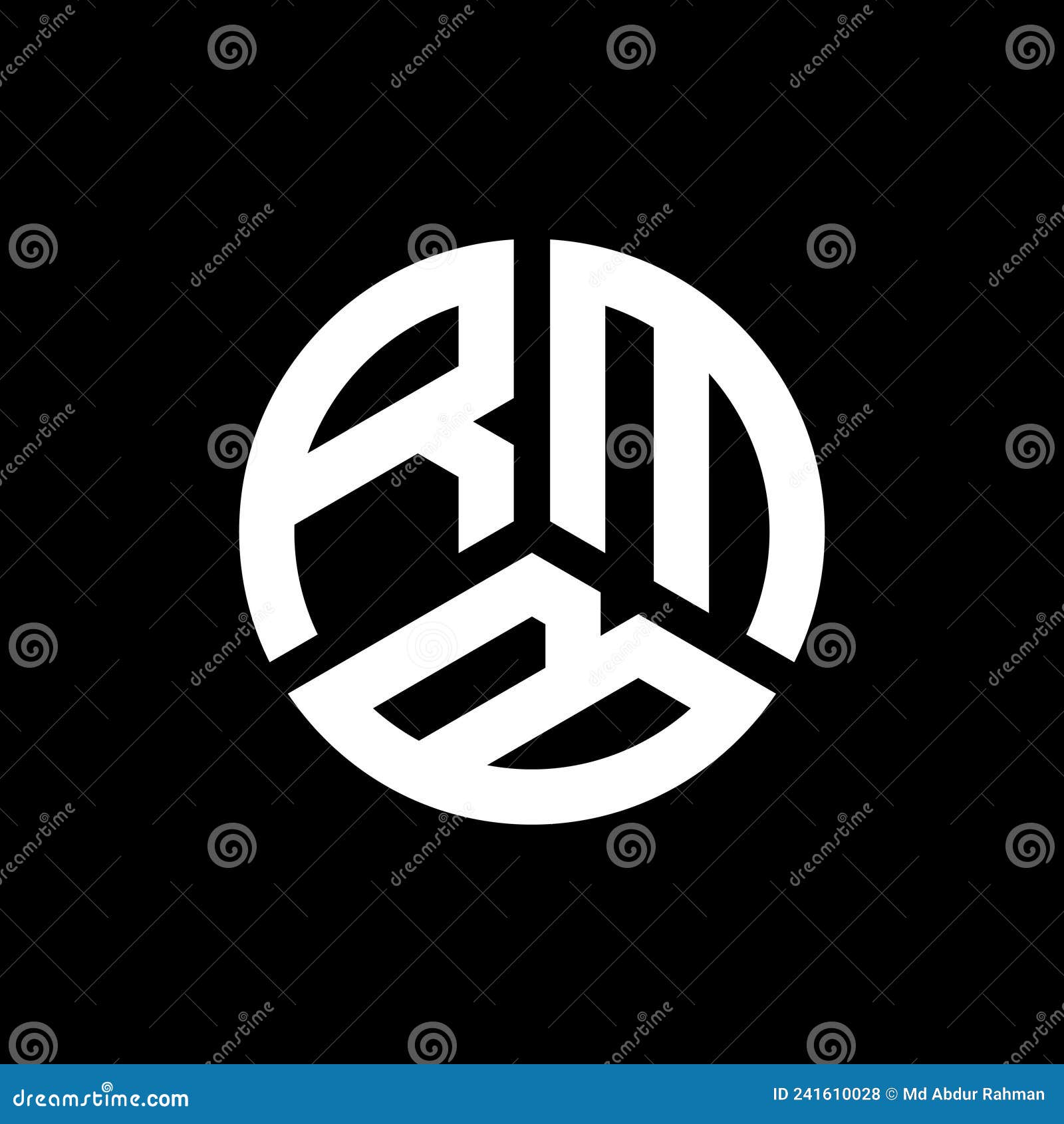 RMB Letter Logo Design on Black Background. RMB Creative Initials ...