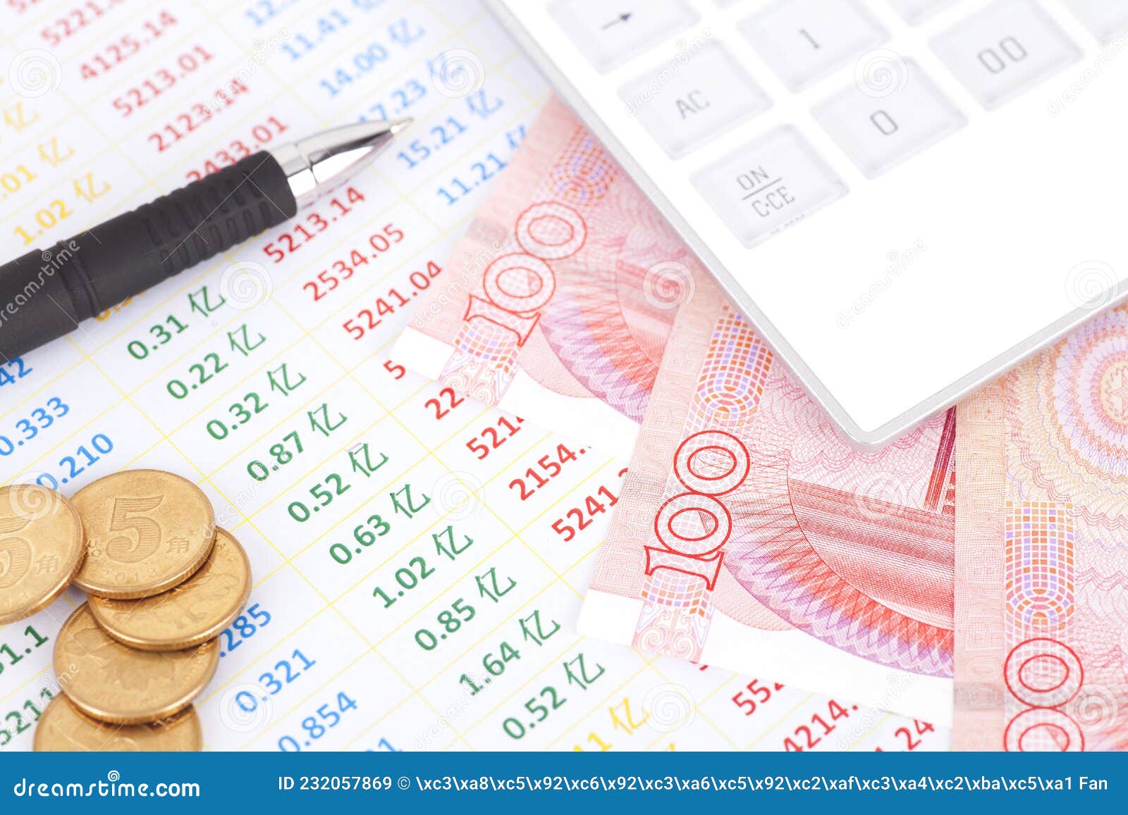 RMB Notes and Calculators on Bills Stock Image - Image of finance ...