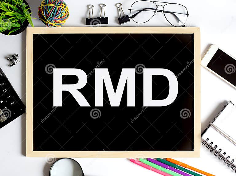 RMD Concept on the Drawing Board with Office Tools Stock Image - Image ...