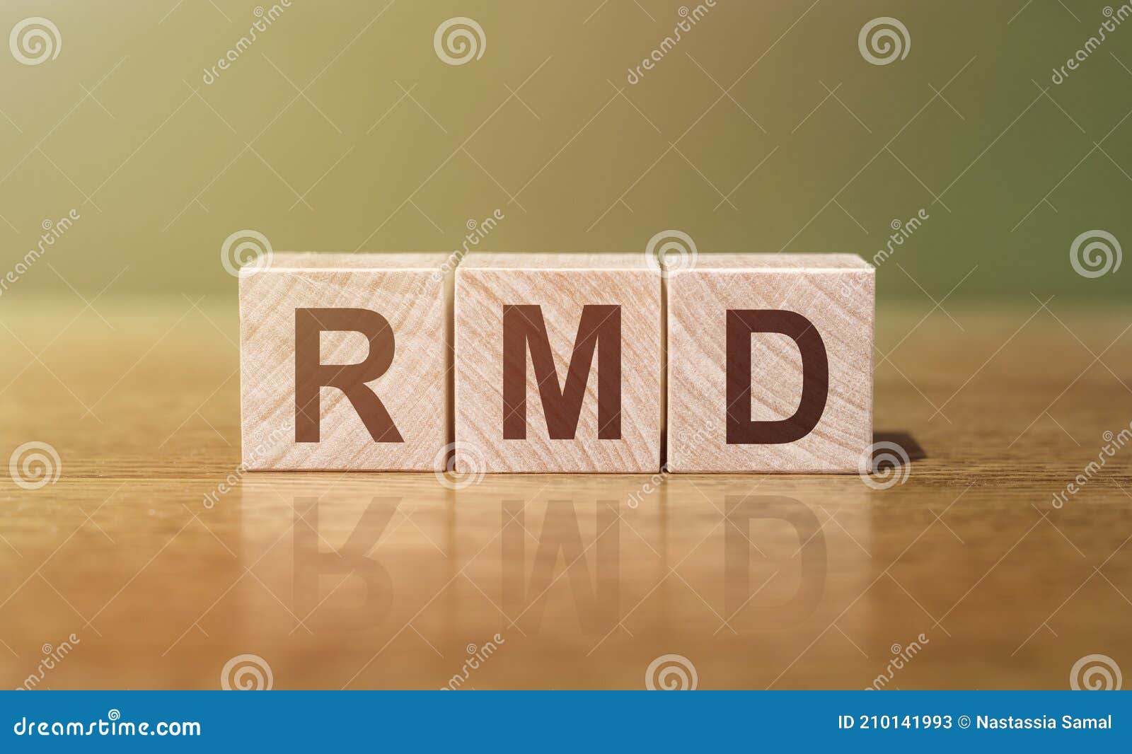 RMD - Required Minimum Distributions. Word Written on Wooden Blocks on ...