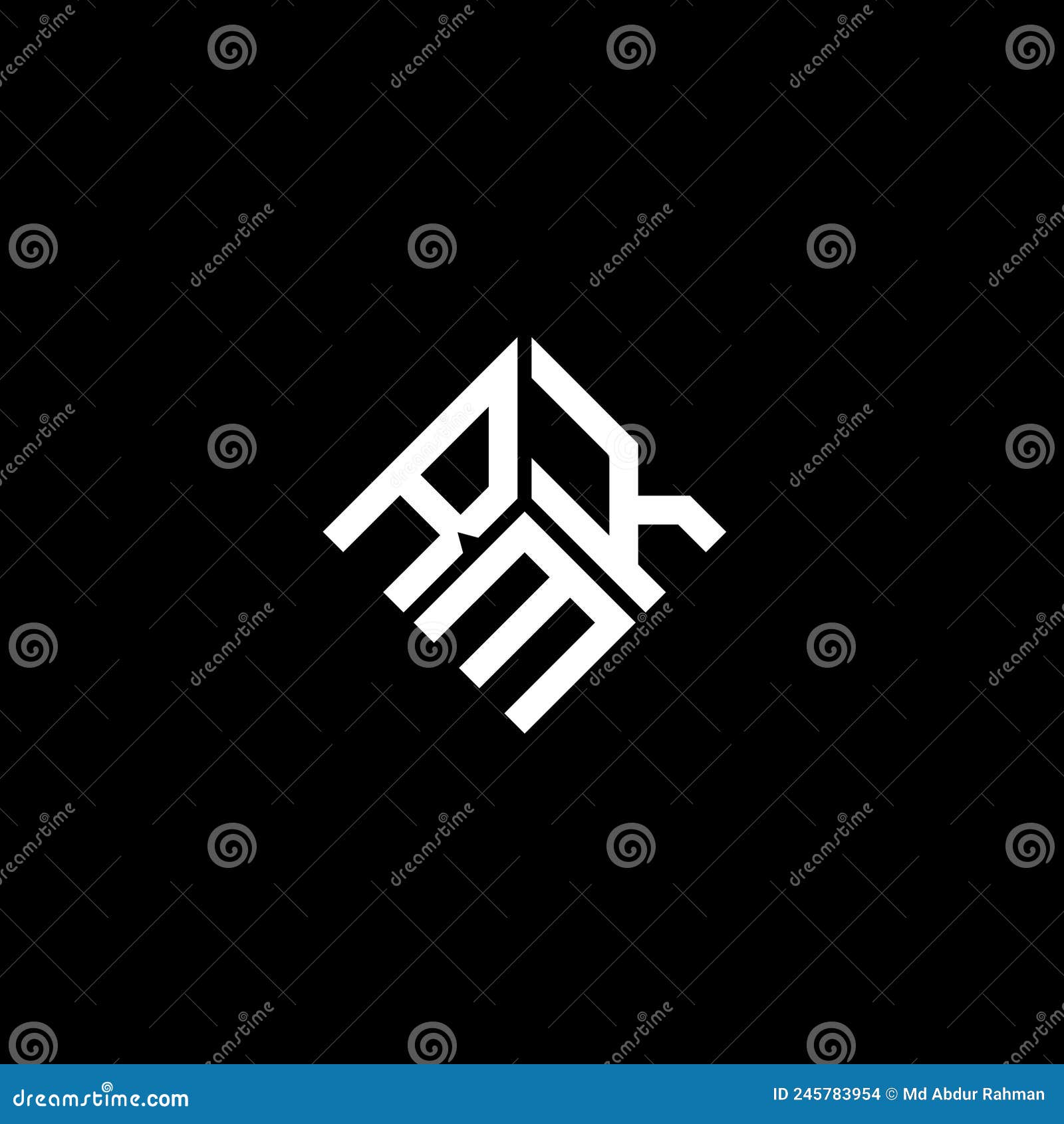 RMK Letter Logo Design on Black Background. RMK Creative Initials ...