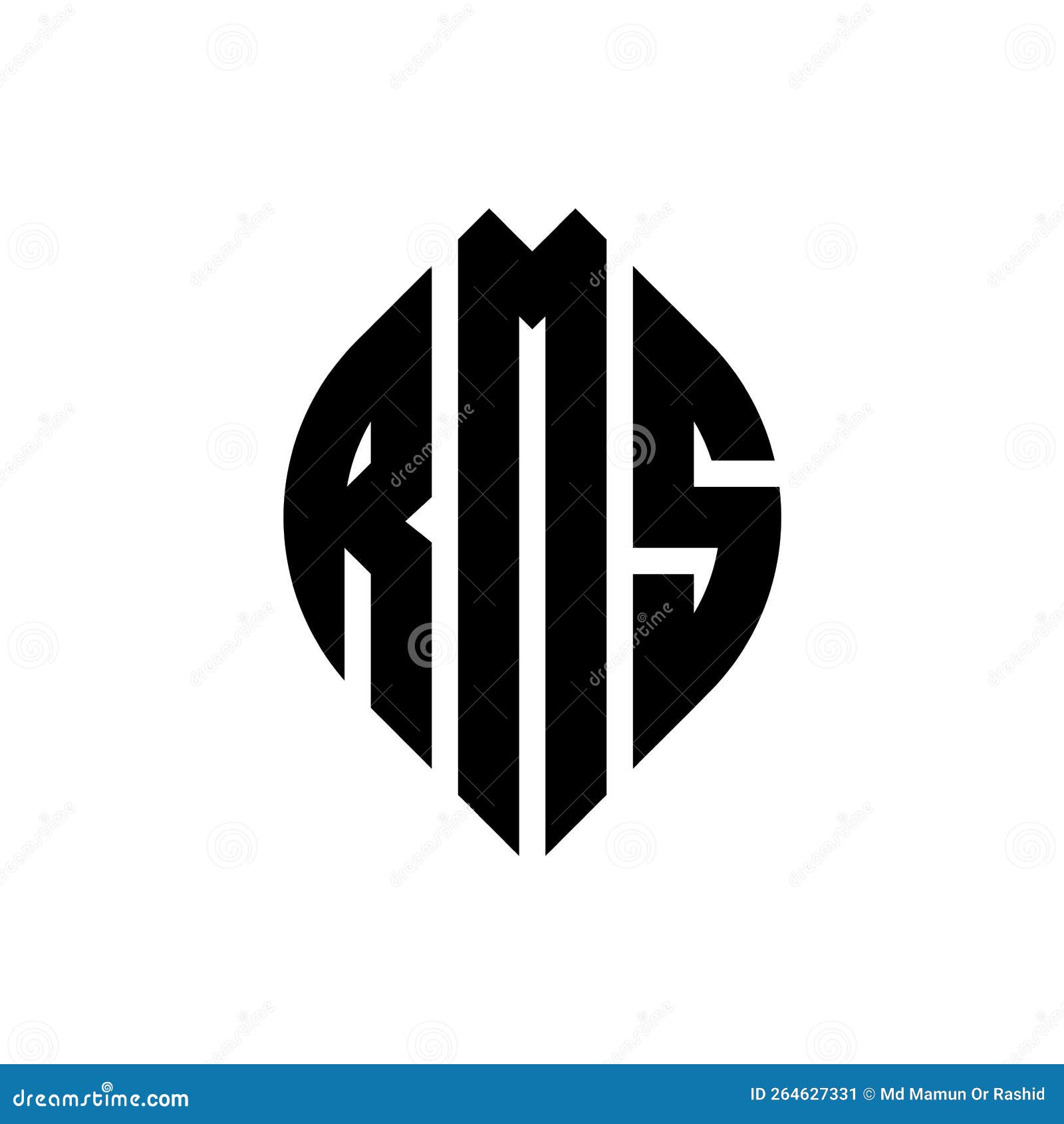 RMS Circle Letter Logo Design with Circle and Ellipse Shape. RMS ...