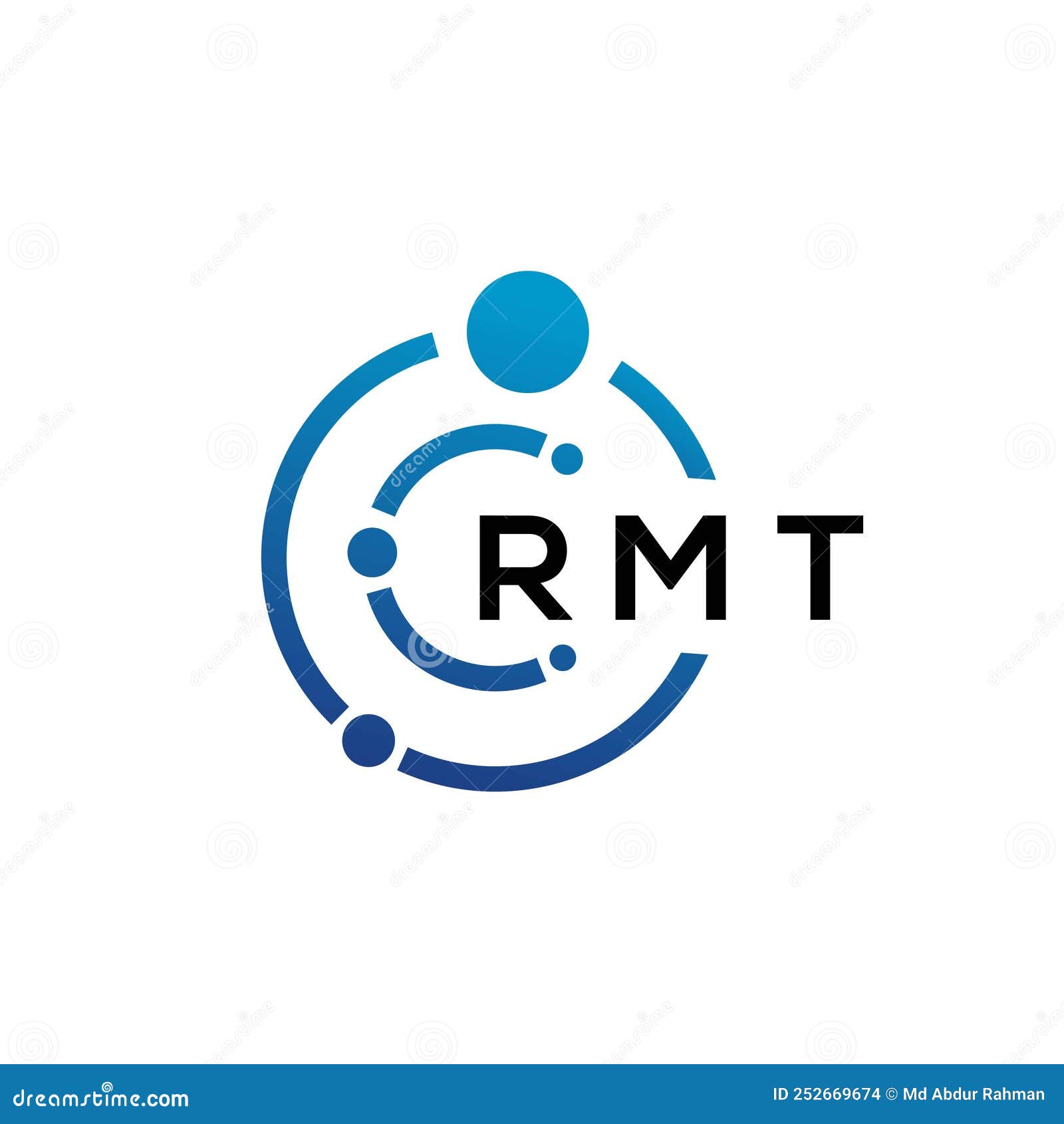 RMT Letter Technology Logo Design on White Background. RMT Creative ...