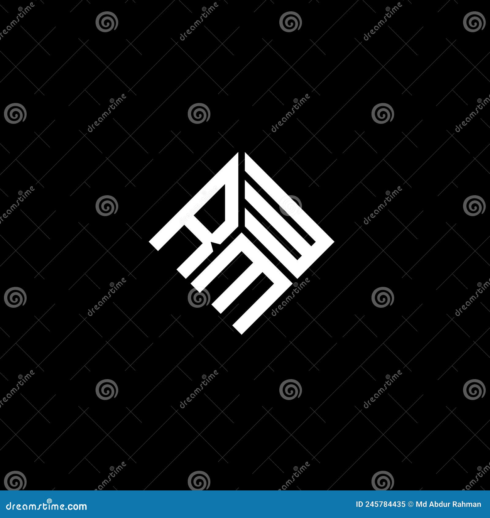 RMW Letter Logo Design on Black Background. RMW Creative Initials ...