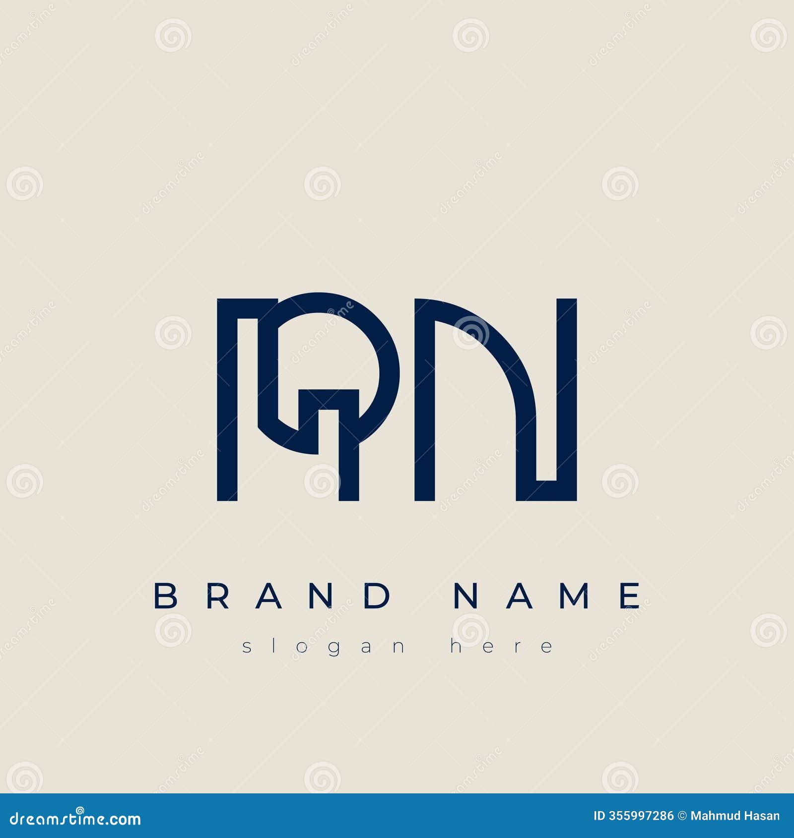 RN Alphabet Letter Icon Logo Stock Illustration - Illustration of ...