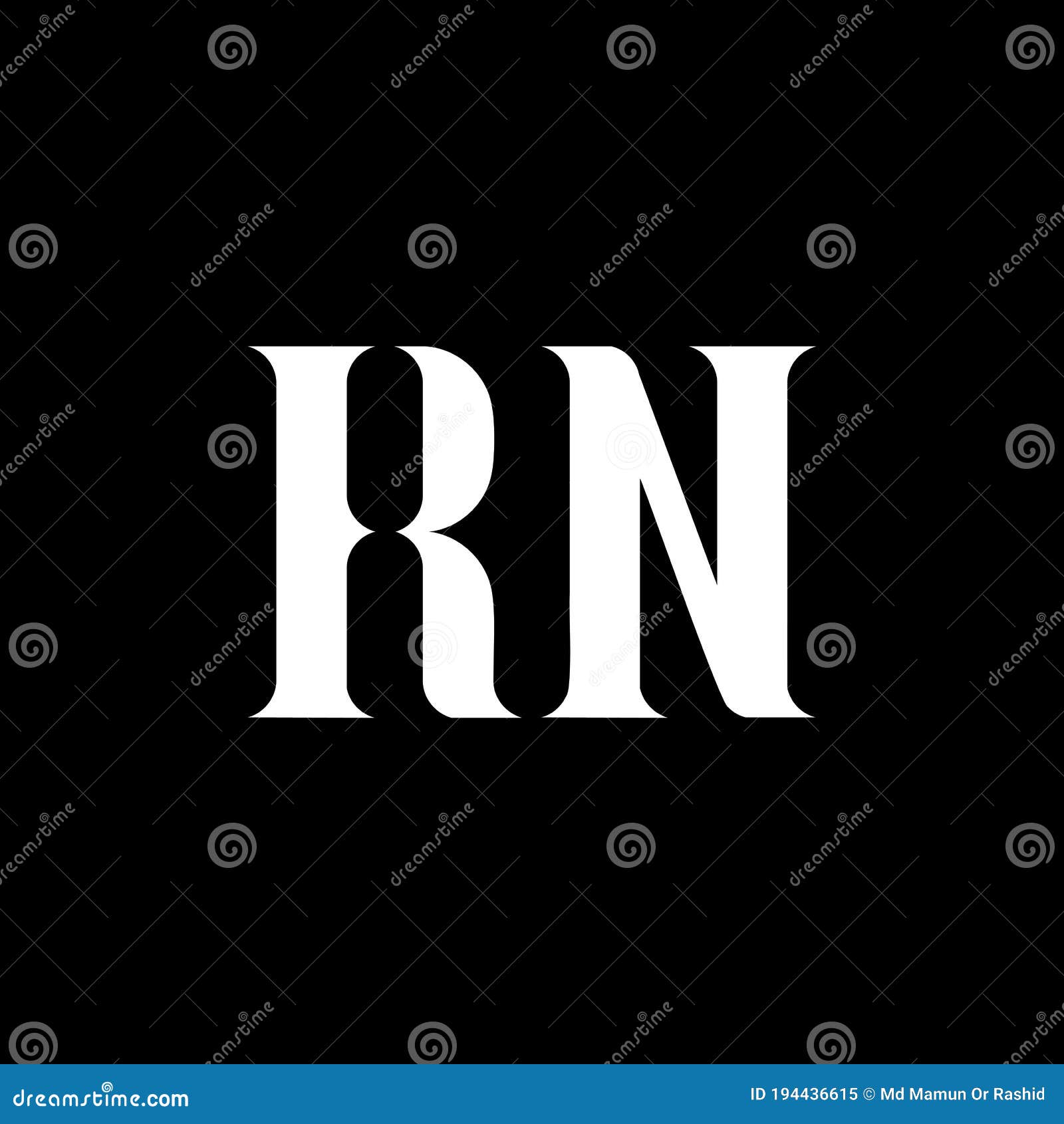 RN R N Letter Logo Design. Initial Letter RN Uppercase Monogram Logo ...
