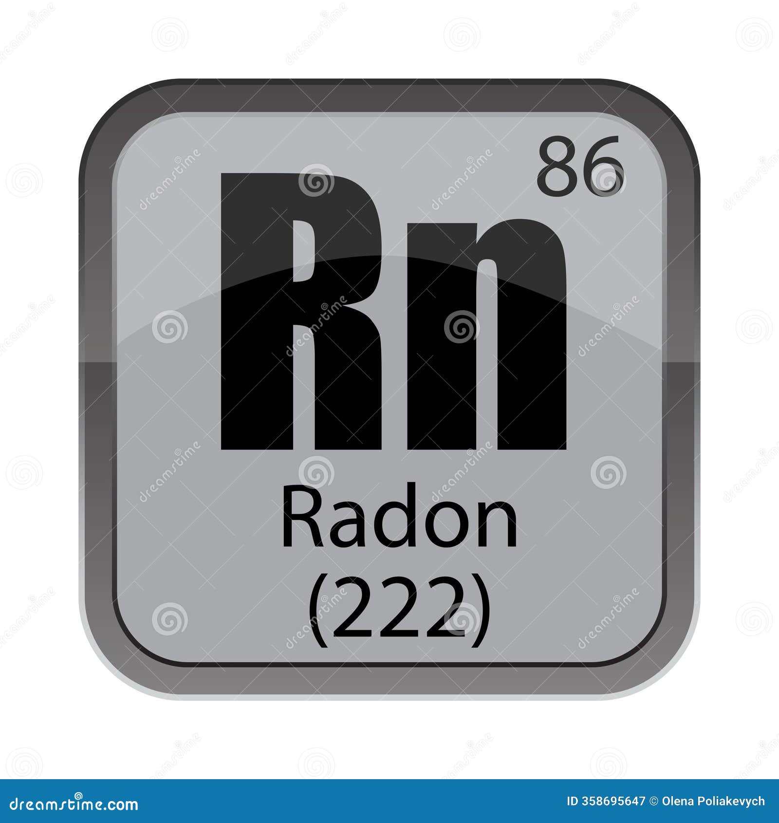 Radon Periodic Table Elements Info Card (Layered Vector Illustration ...