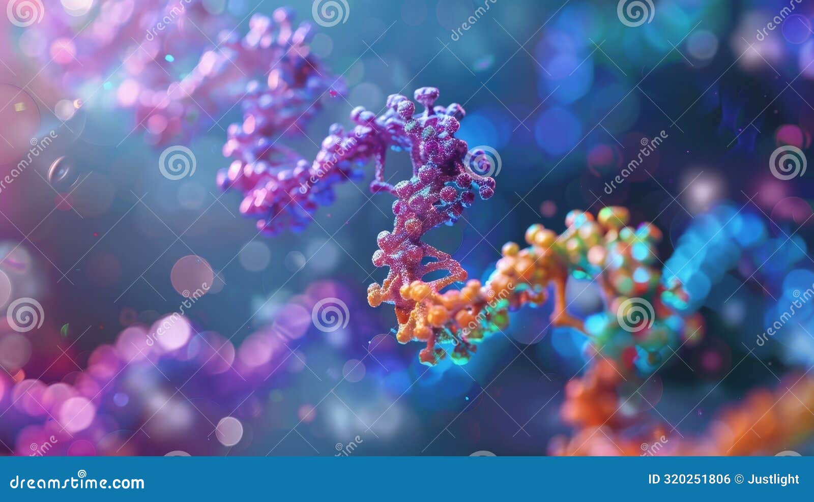 The RNA Polymerase Molecule Attaching To the DNA Strand and Beginning ...