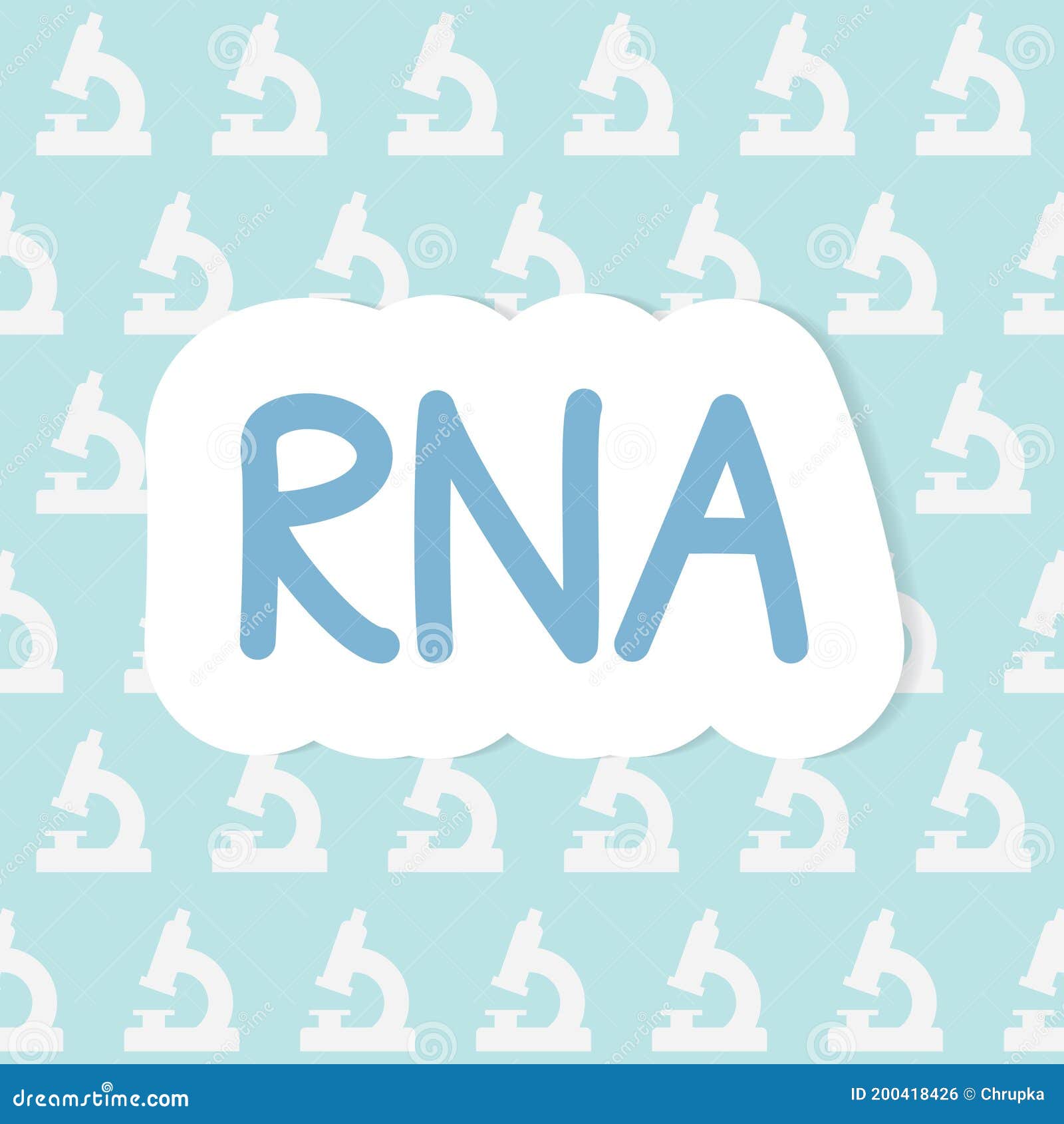 RNA Ribonucleic Acid Acronym on Microscope Icon Patten Stock Vector ...