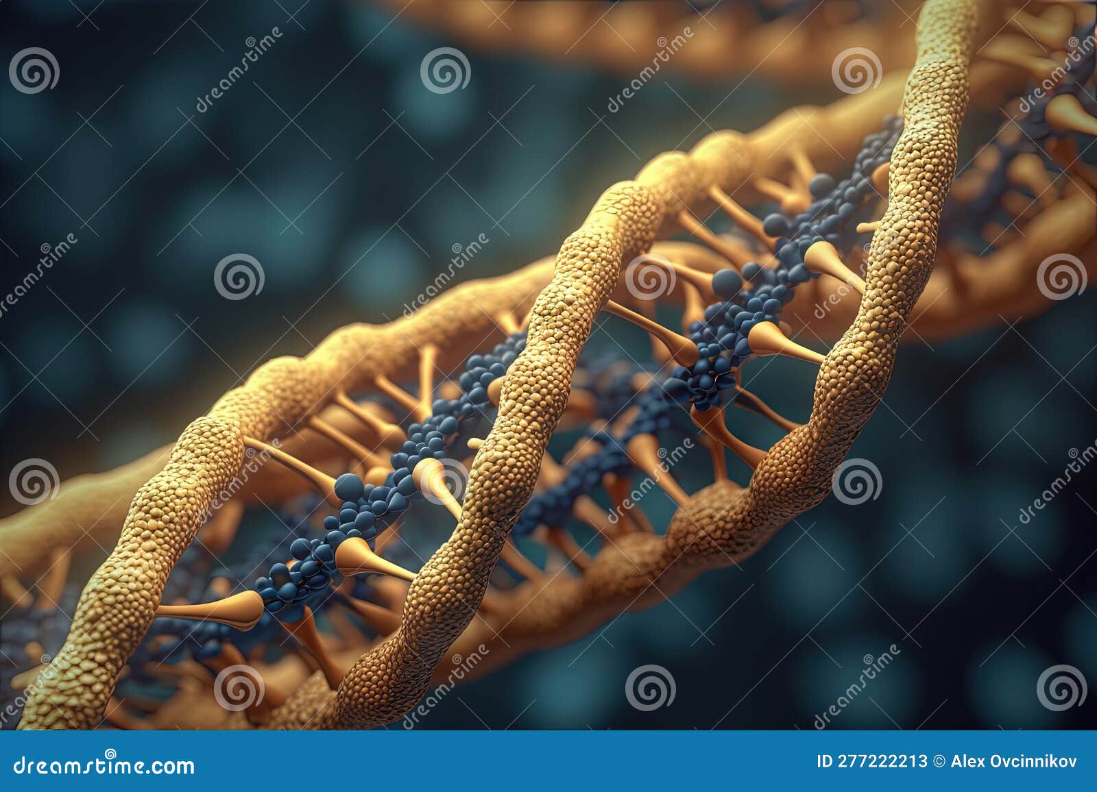 DNA Strand. Human Dna Structure Background. Rotating DNA Molecules In ...