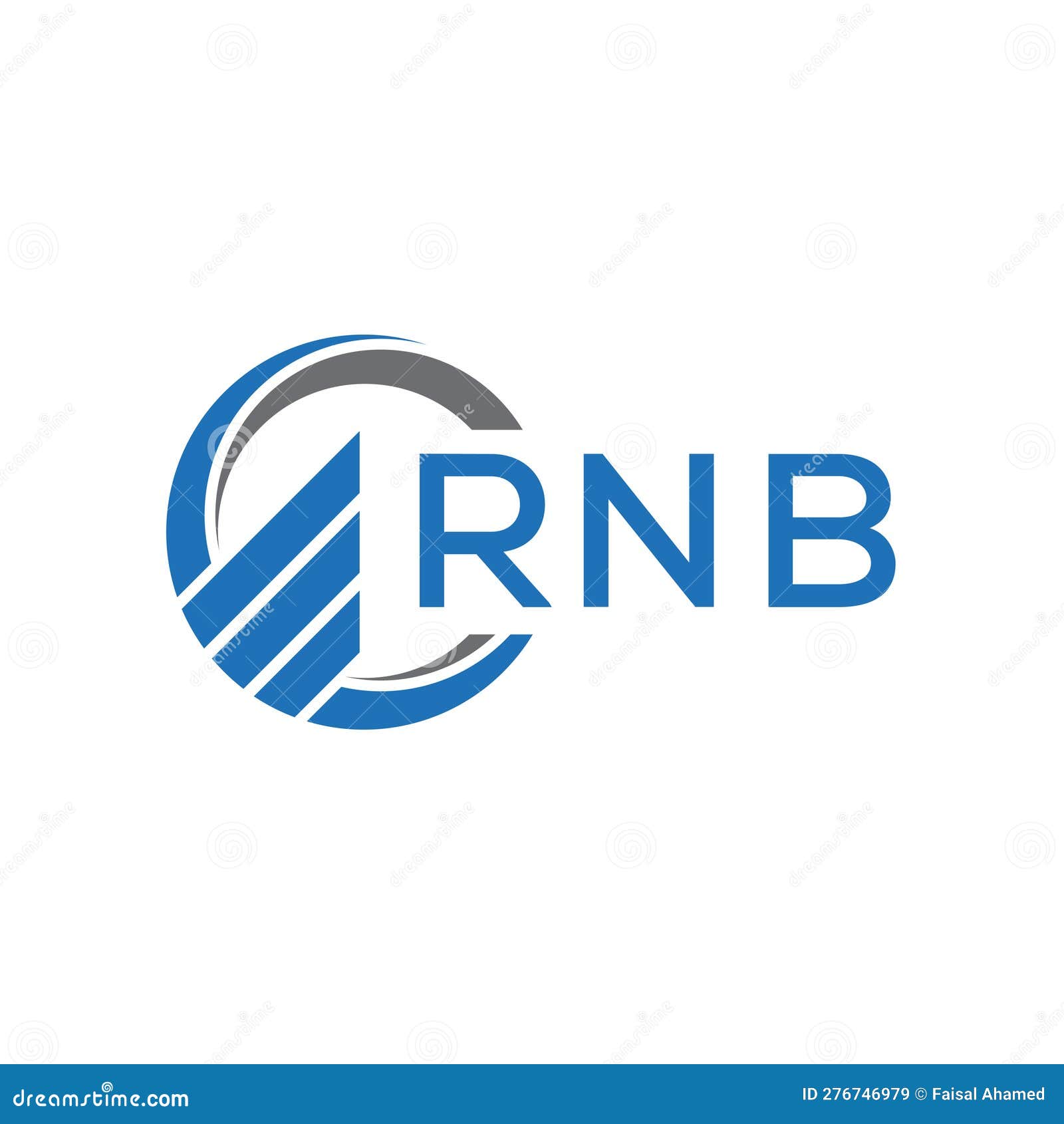 RNB Abstract Technology Logo Design on White Background. RNB Creative ...
