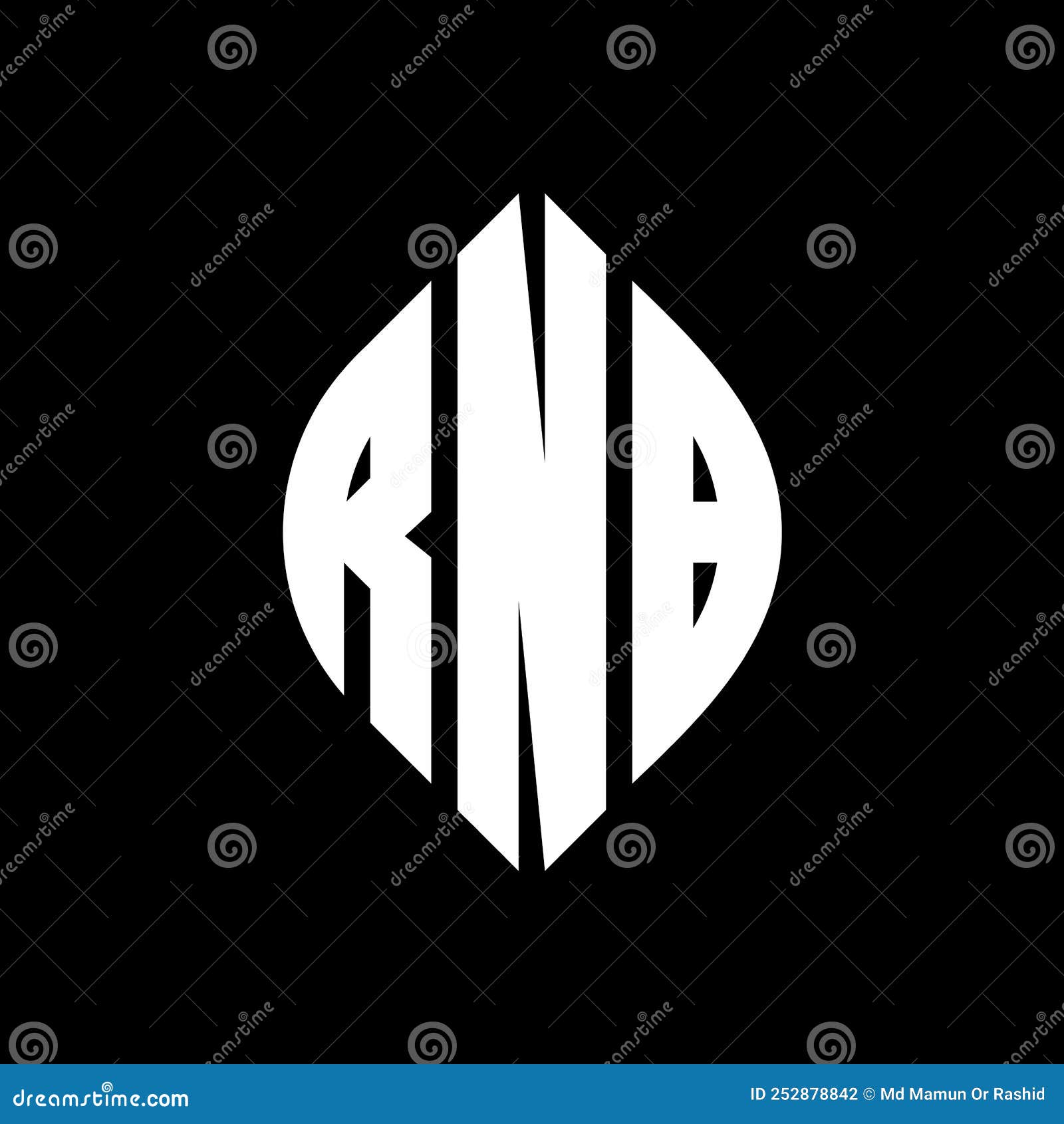 RNB Circle Letter Logo Design with Circle and Ellipse Shape. RNB ...