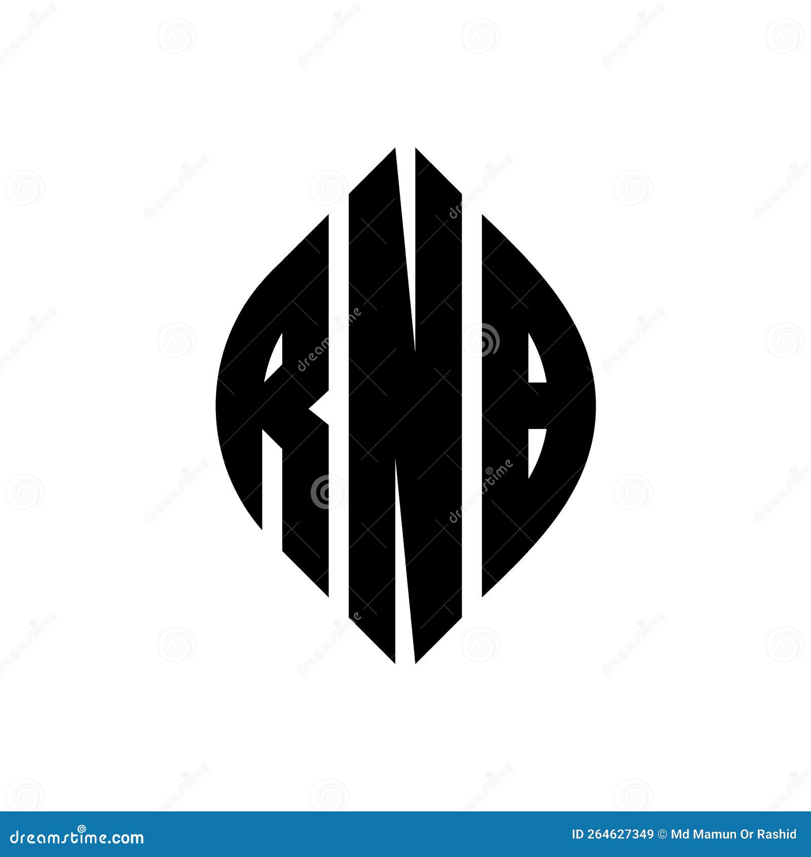 RNB Circle Letter Logo Design with Circle and Ellipse Shape. RNB ...
