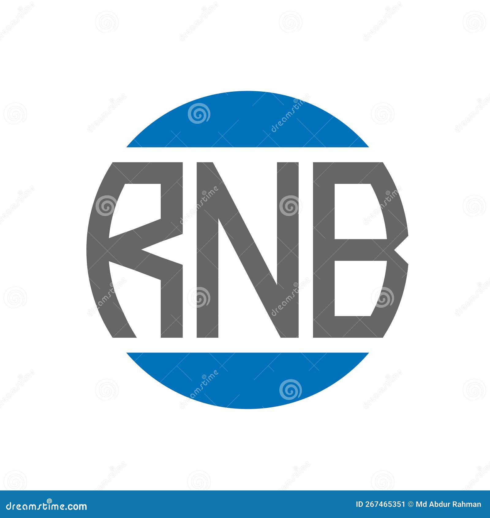 RNB Letter Logo Design on White Background. RNB Creative Initials ...