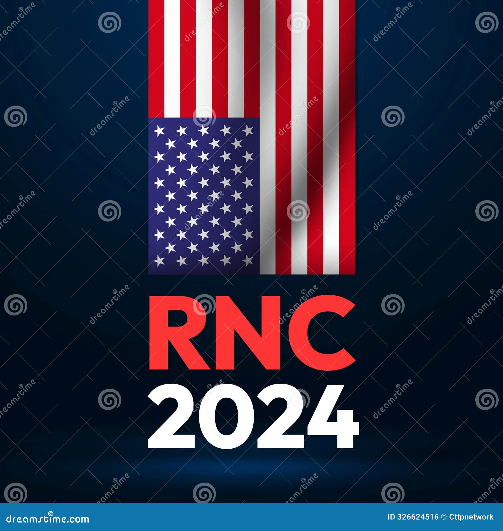RNC 2024 with Waving USA Flag Upside Down Background Stock Illustration ...