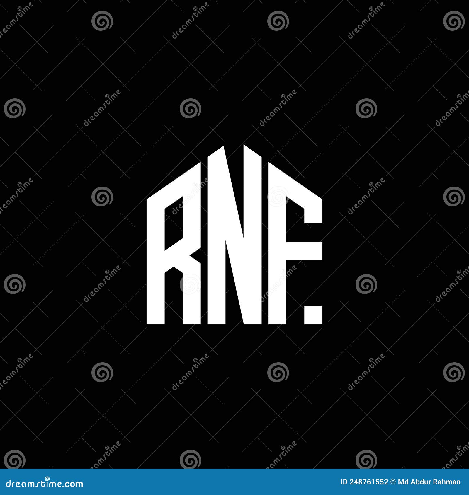 RNF Letter Logo Design On BLACK Background. RNF Creative Initials ...
