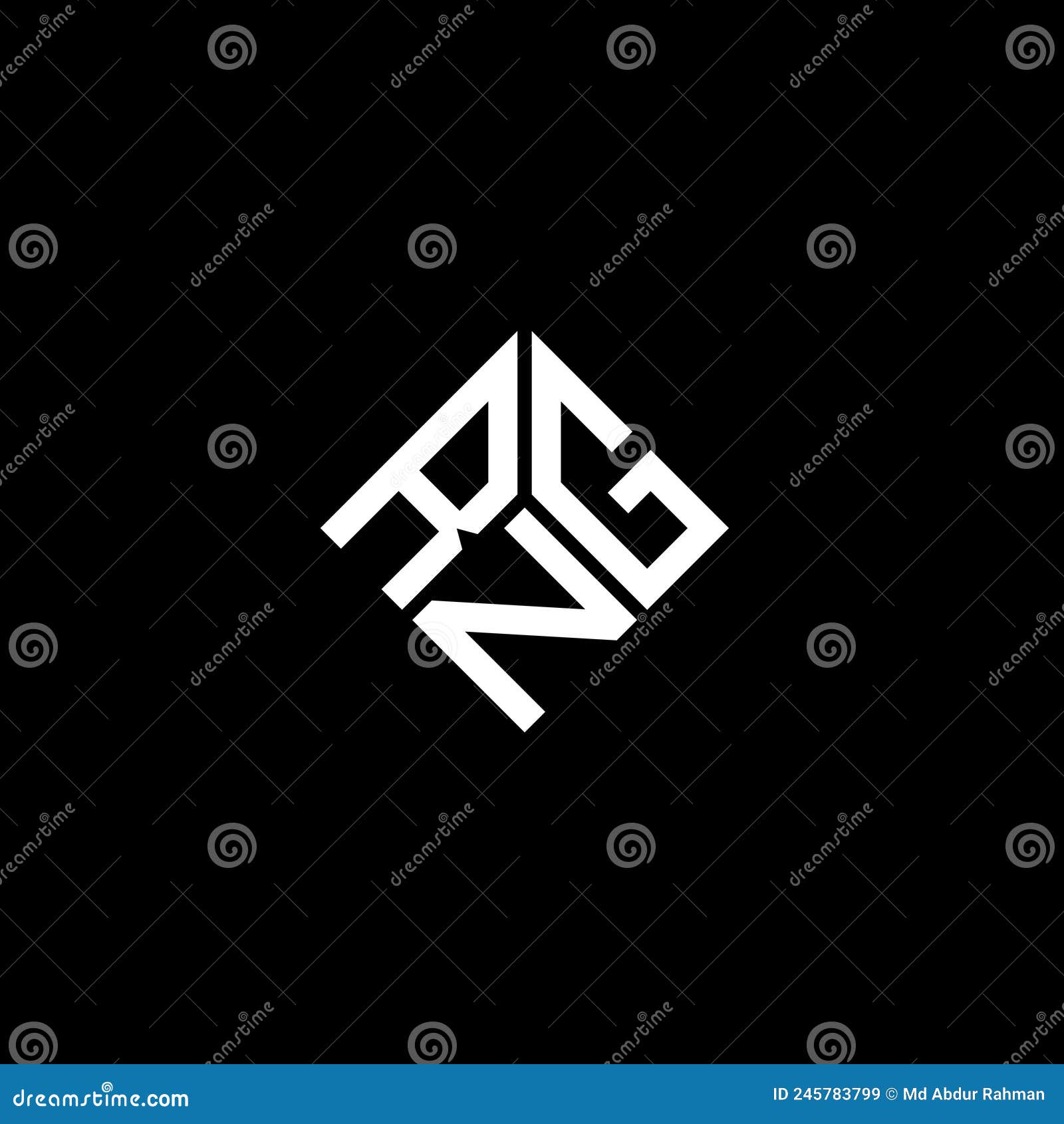RNG Letter Logo Design on Black Background. RNG Creative Initials ...